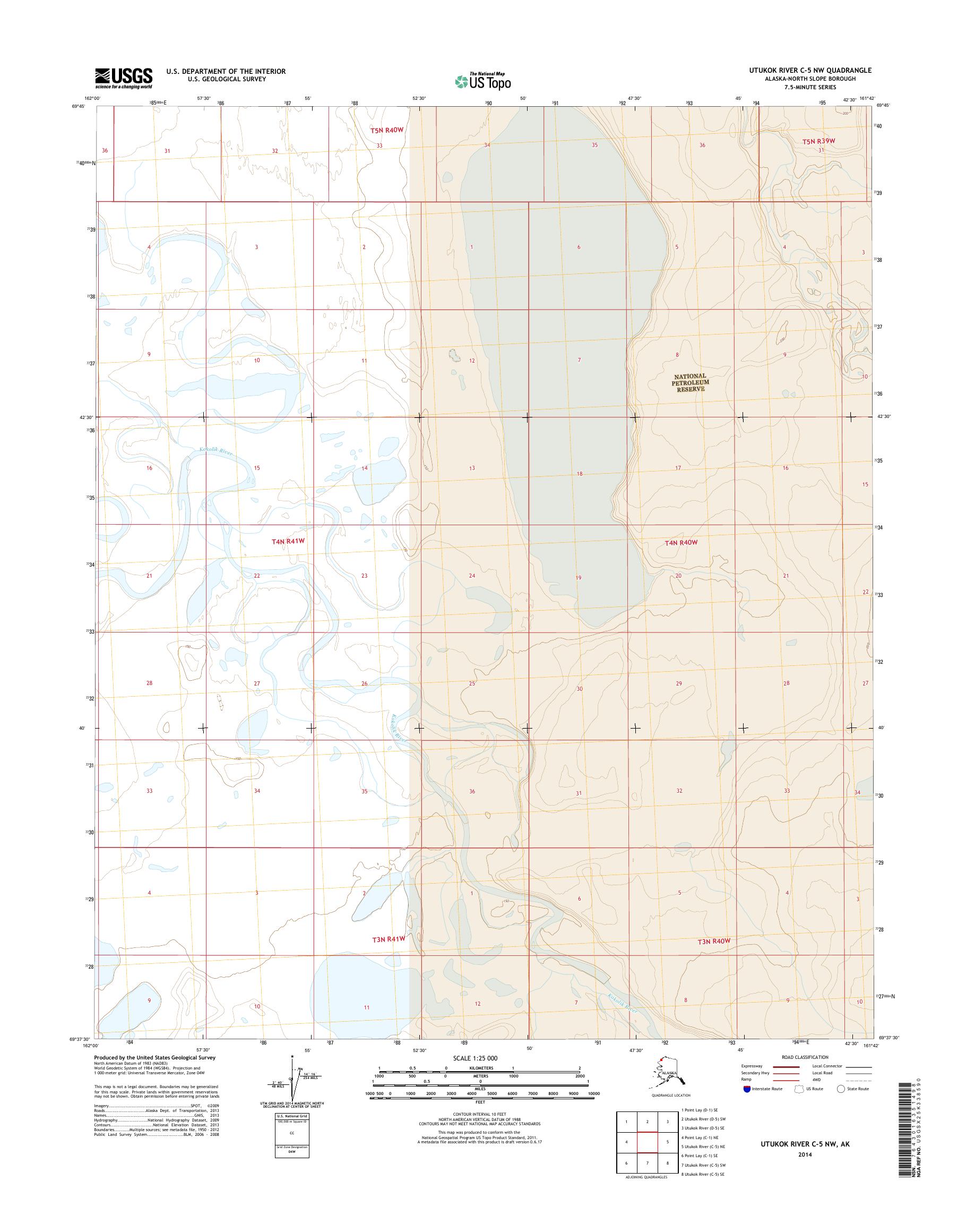 Utukok River C-5 NW Alaska US Topo Map – MyTopo Map Store
