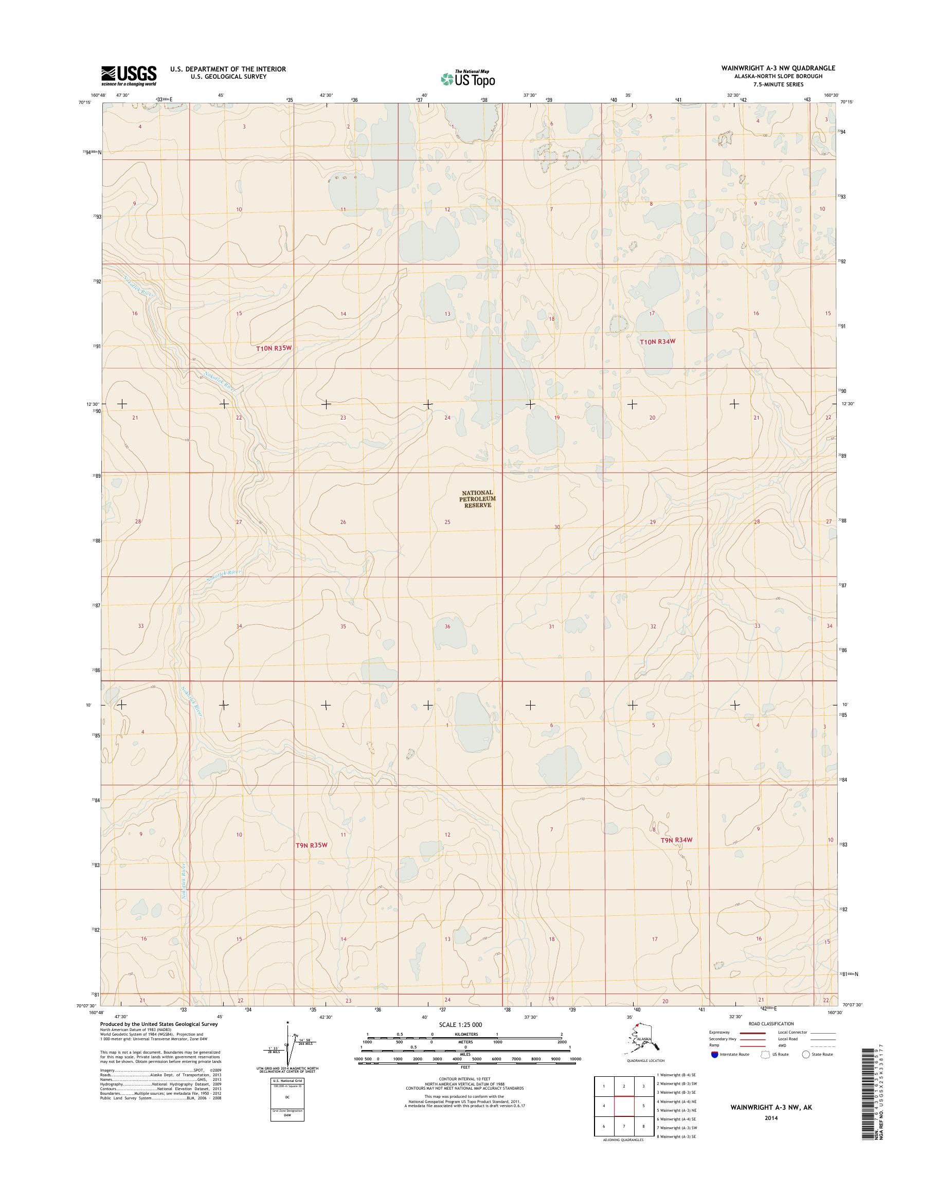 Wainwright A-3 NW Alaska US Topo Map – MyTopo Map Store