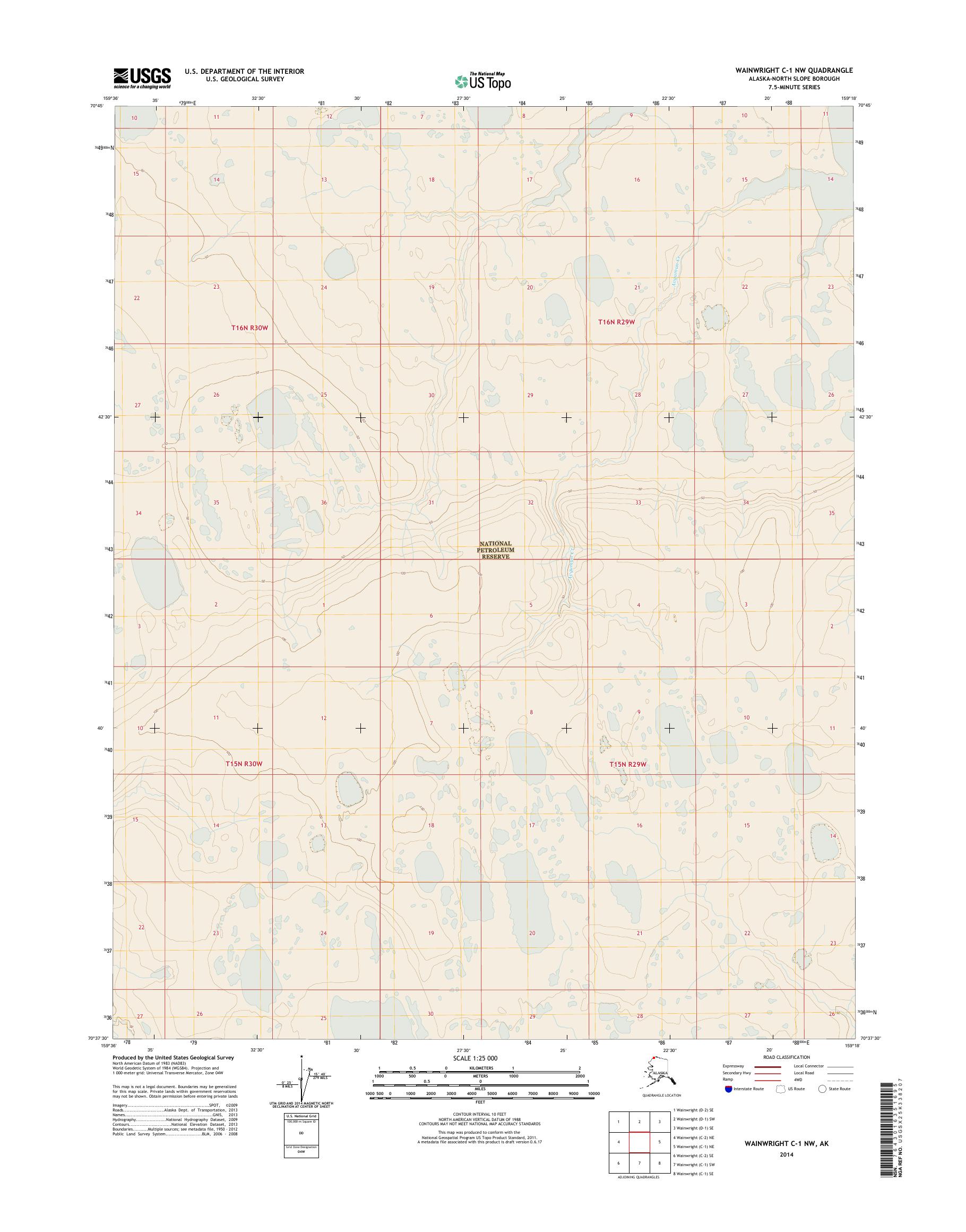 Wainwright C-1 NW Alaska US Topo Map – MyTopo Map Store