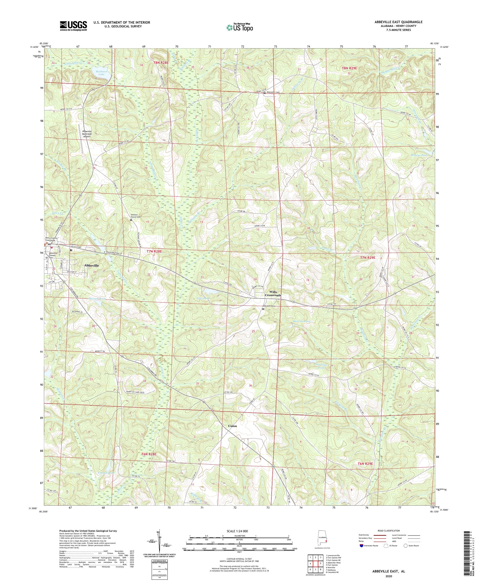 Abbeville East Alabama US Topo Map – MyTopo Map Store