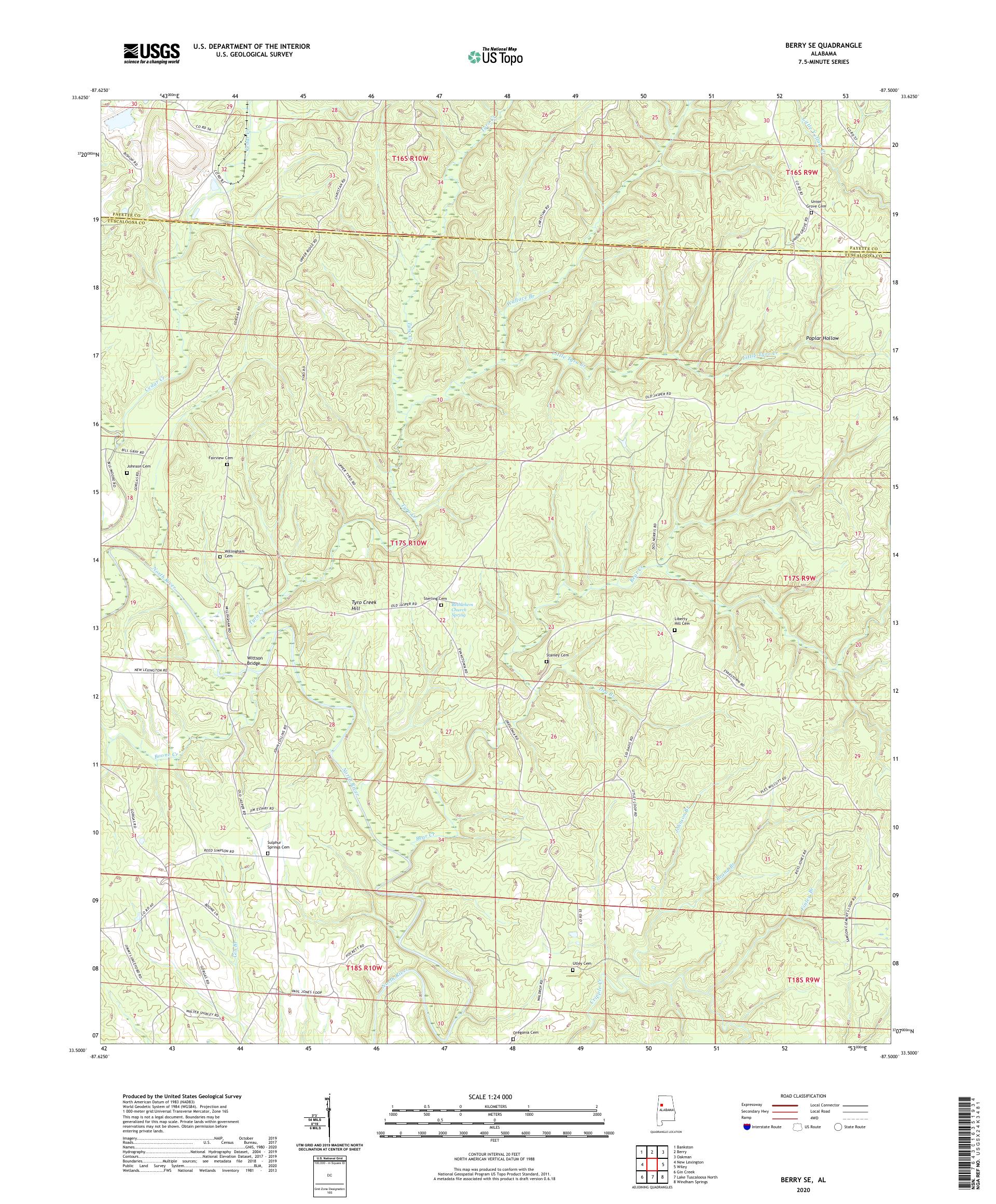 Berry SE Alabama US Topo Map – MyTopo Map Store
