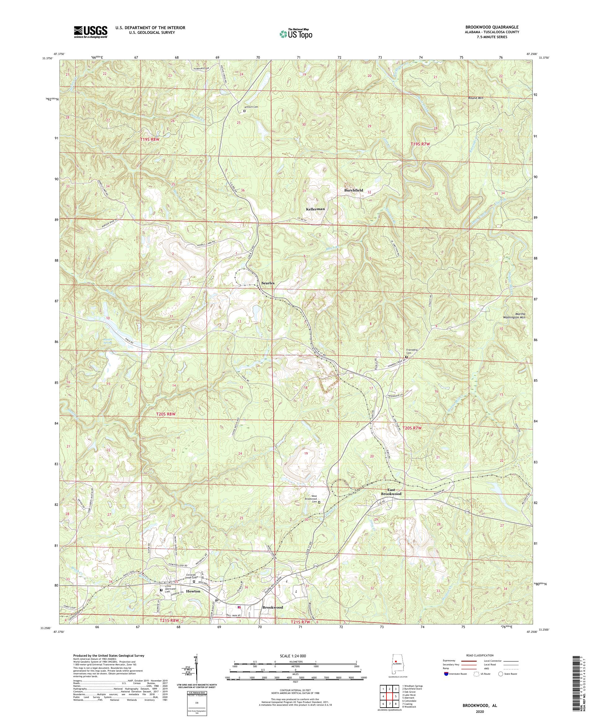 Brookwood Alabama US Topo Map – MyTopo Map Store