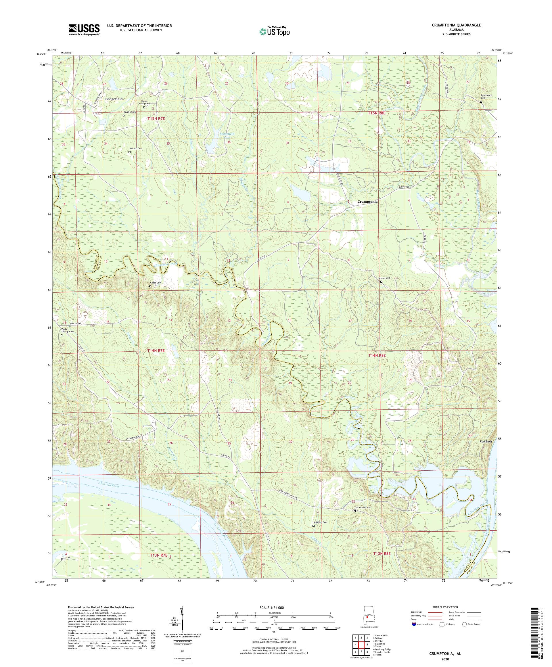 Crumptonia Alabama US Topo Map – MyTopo Map Store