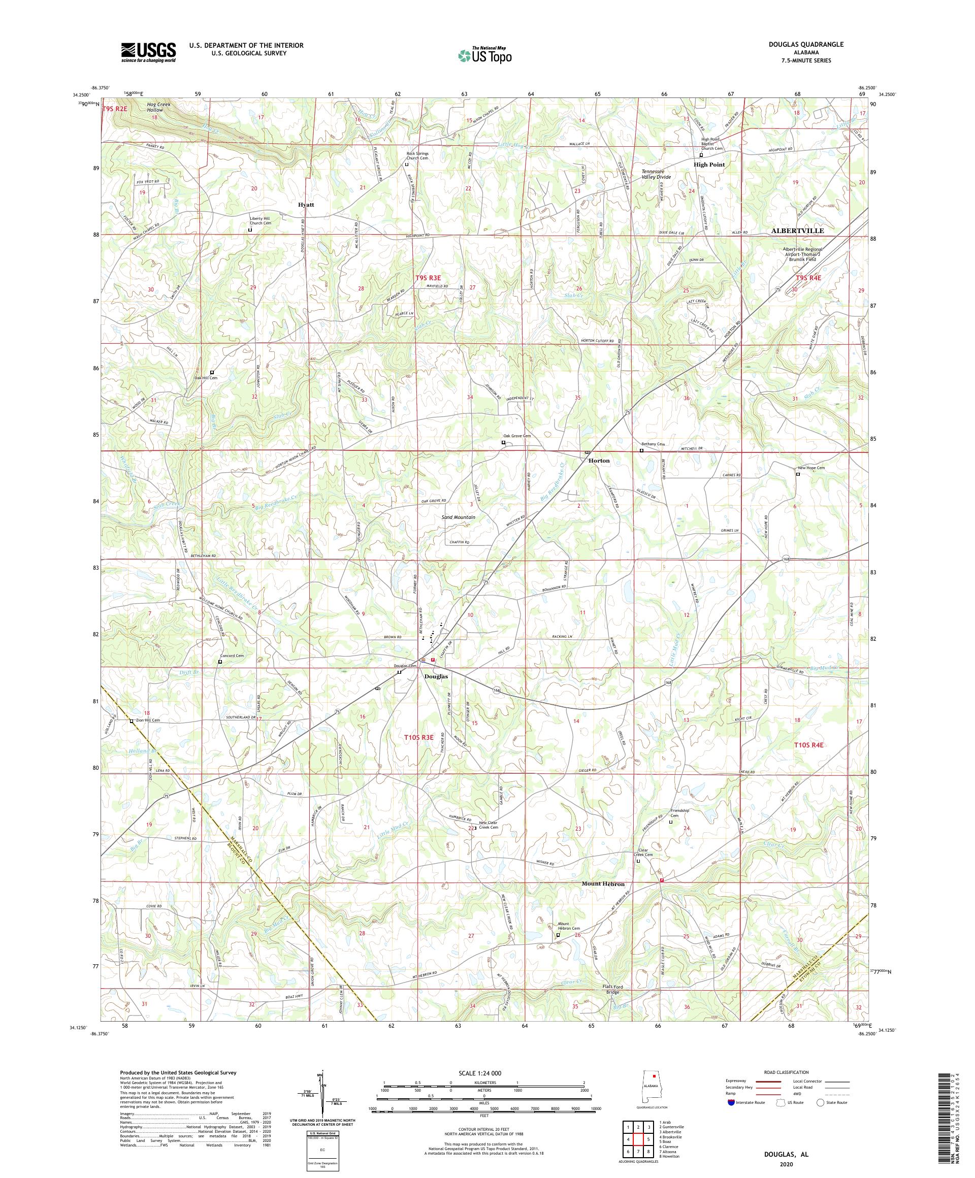 Douglas Alabama US Topo Map – MyTopo Map Store