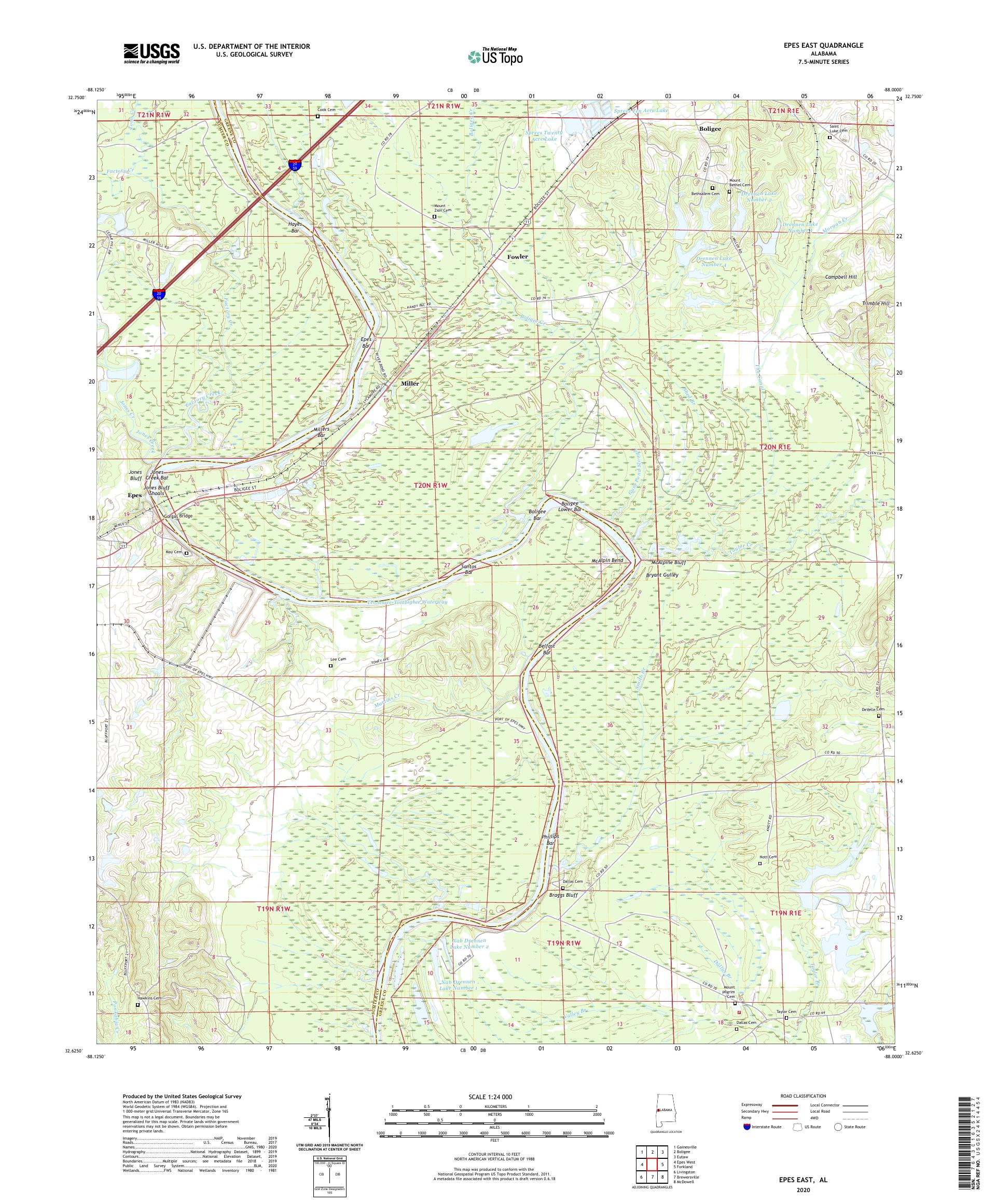 Epes East Alabama US Topo Map – MyTopo Map Store