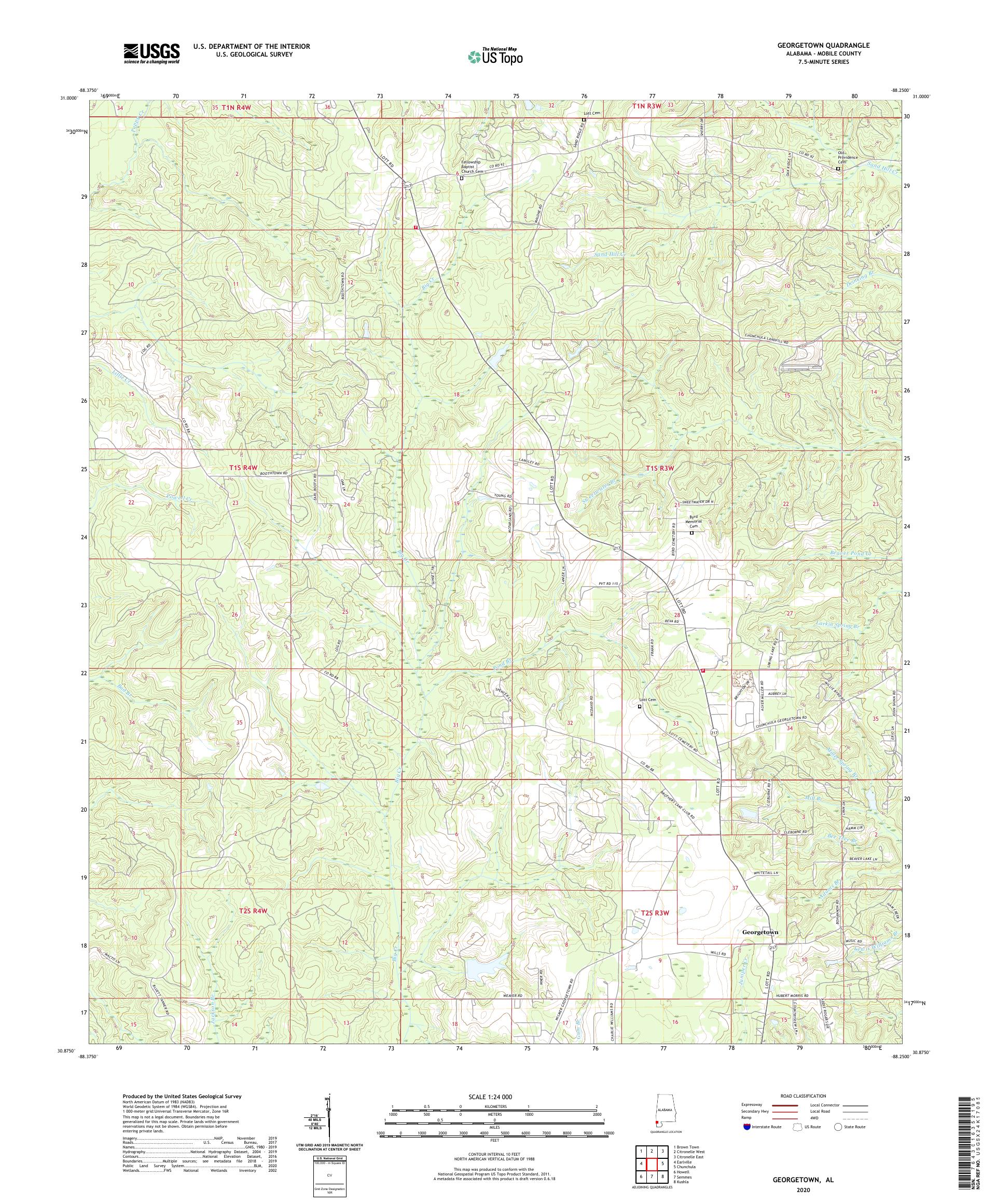 Georgetown Alabama US Topo Map – MyTopo Map Store