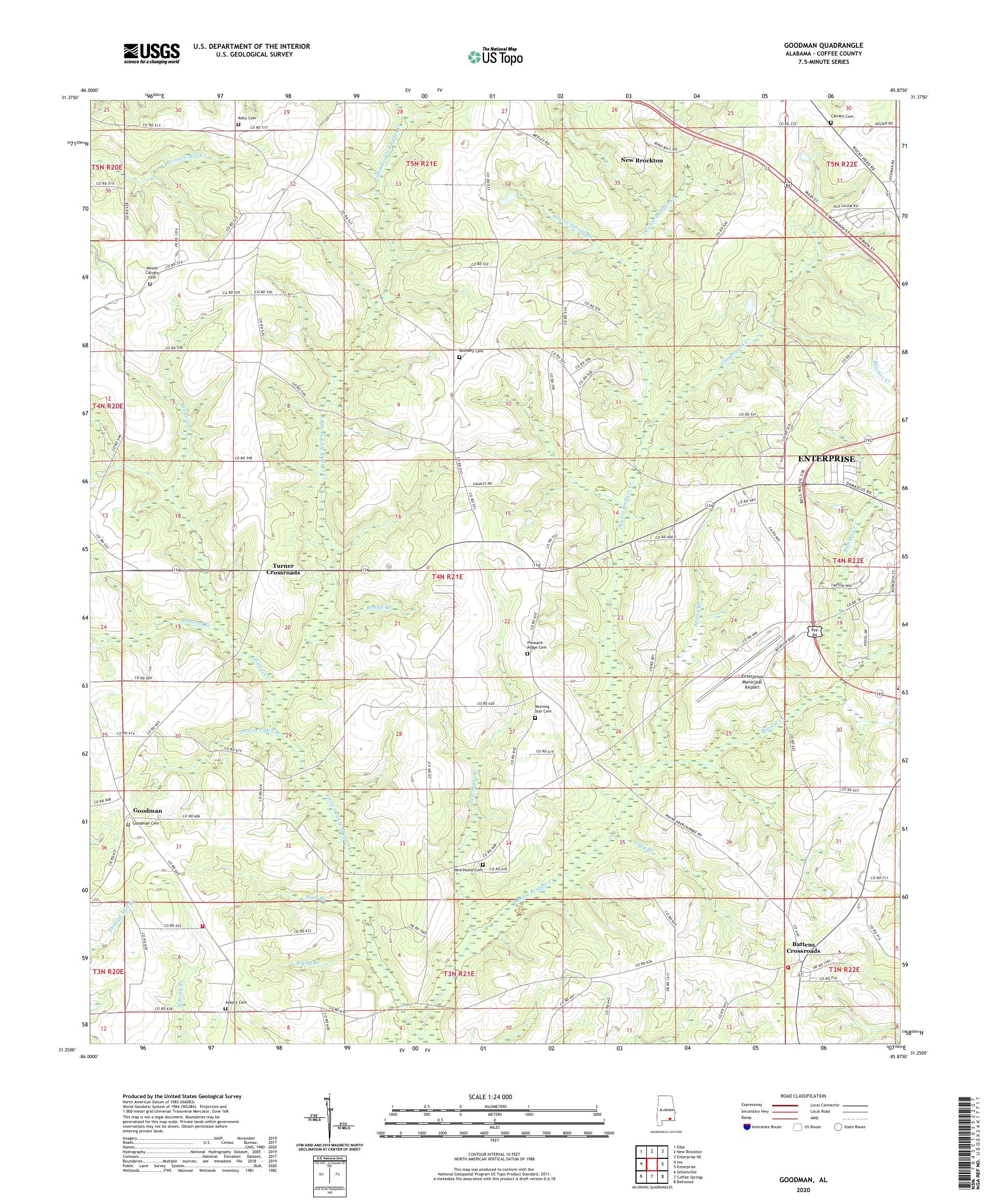 Goodman Alabama US Topo Map – MyTopo Map Store