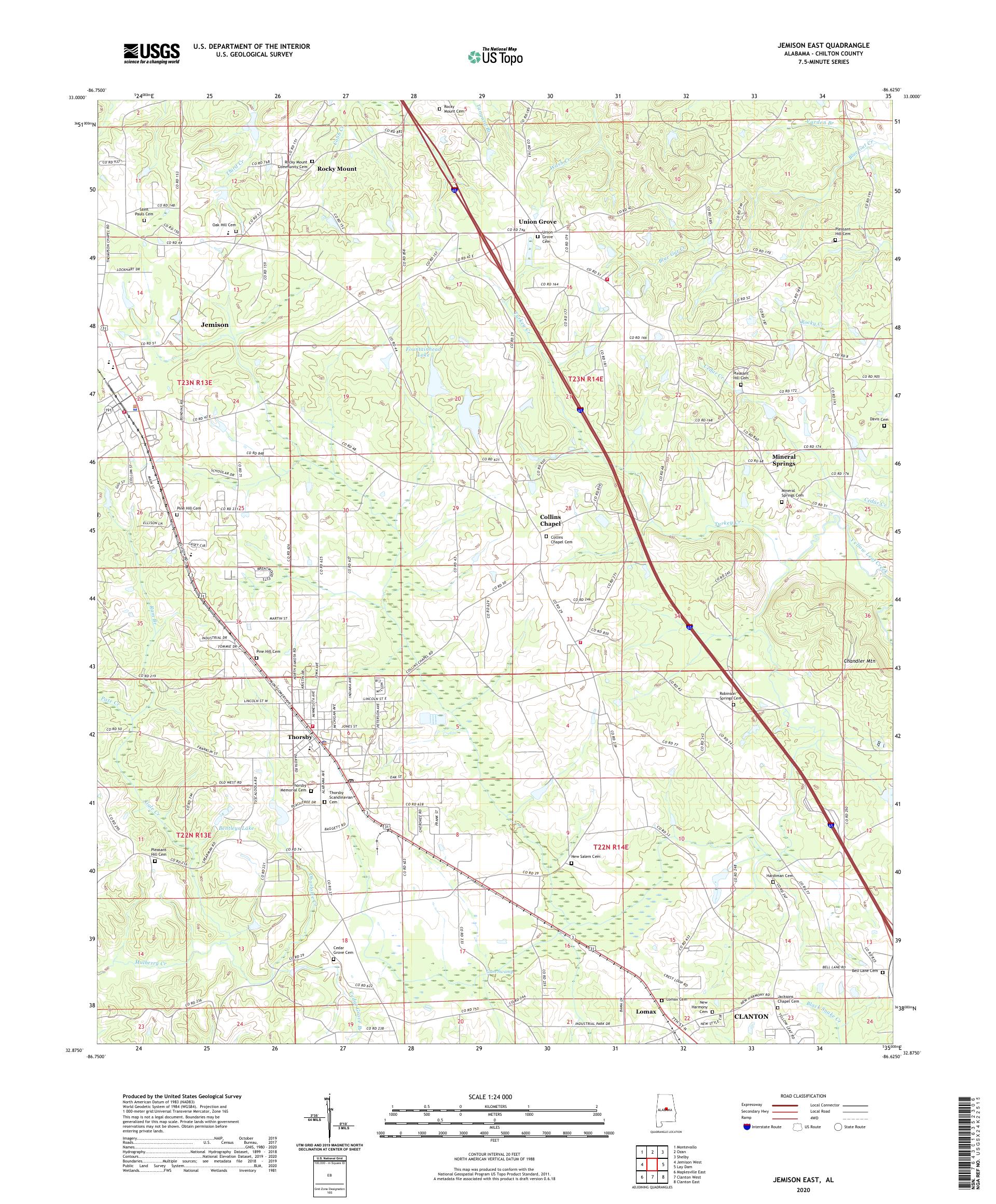 Jemison East Alabama US Topo Map – MyTopo Map Store