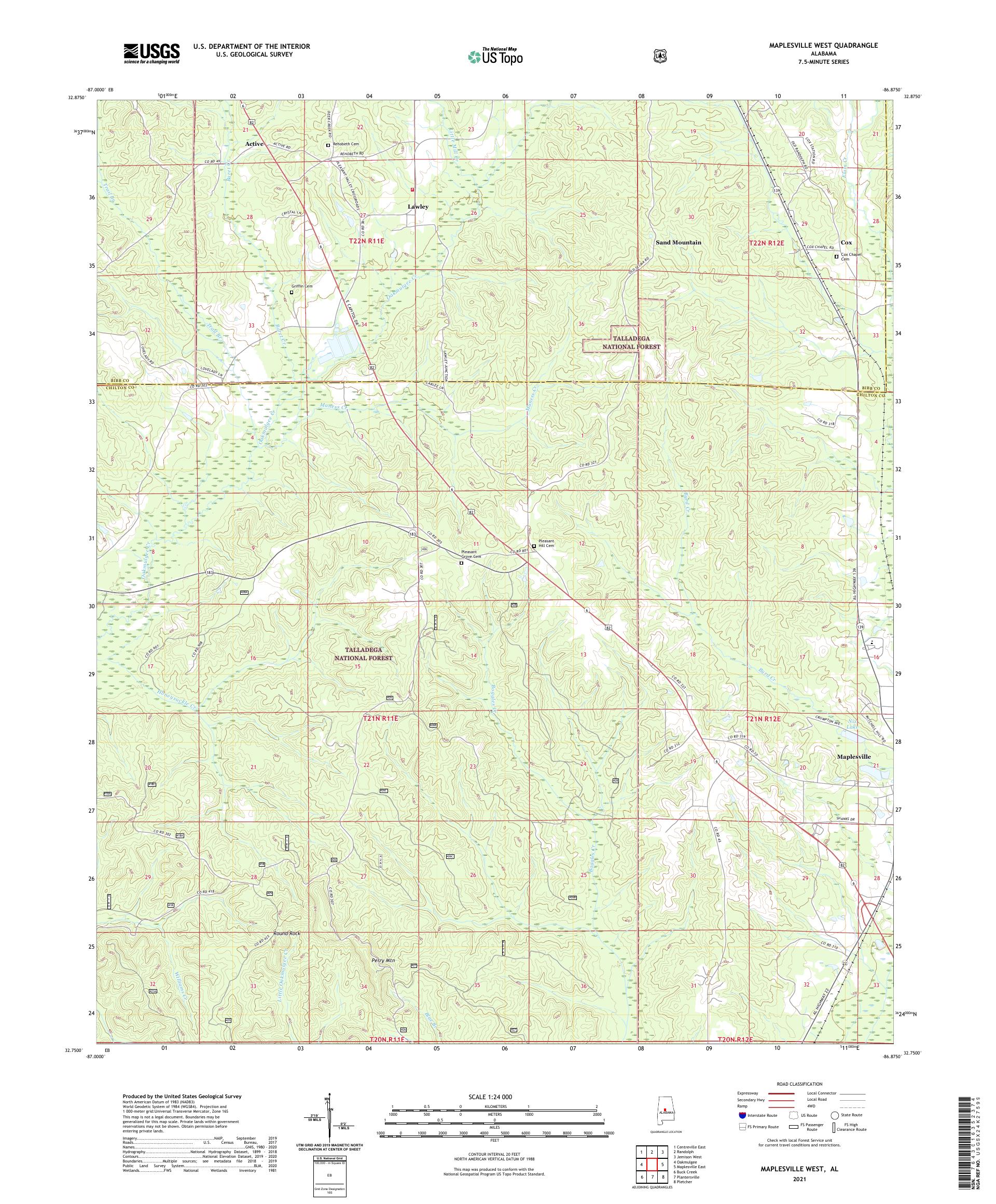 Maplesville West Alabama US Topo Map – MyTopo Map Store