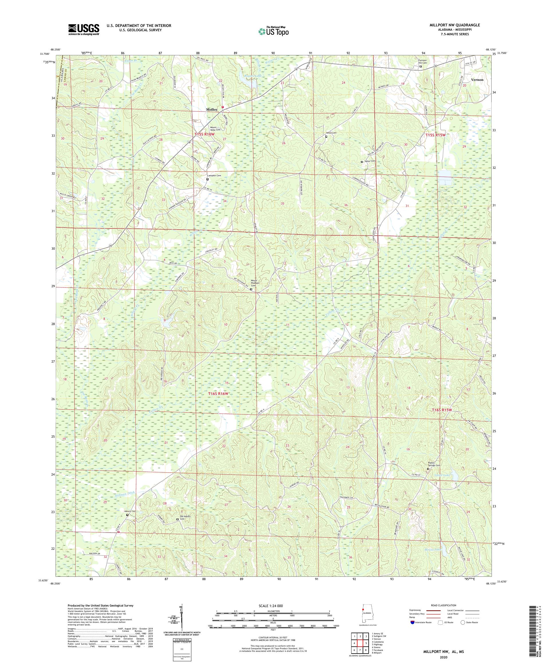 Millport NW Alabama US Topo Map – MyTopo Map Store