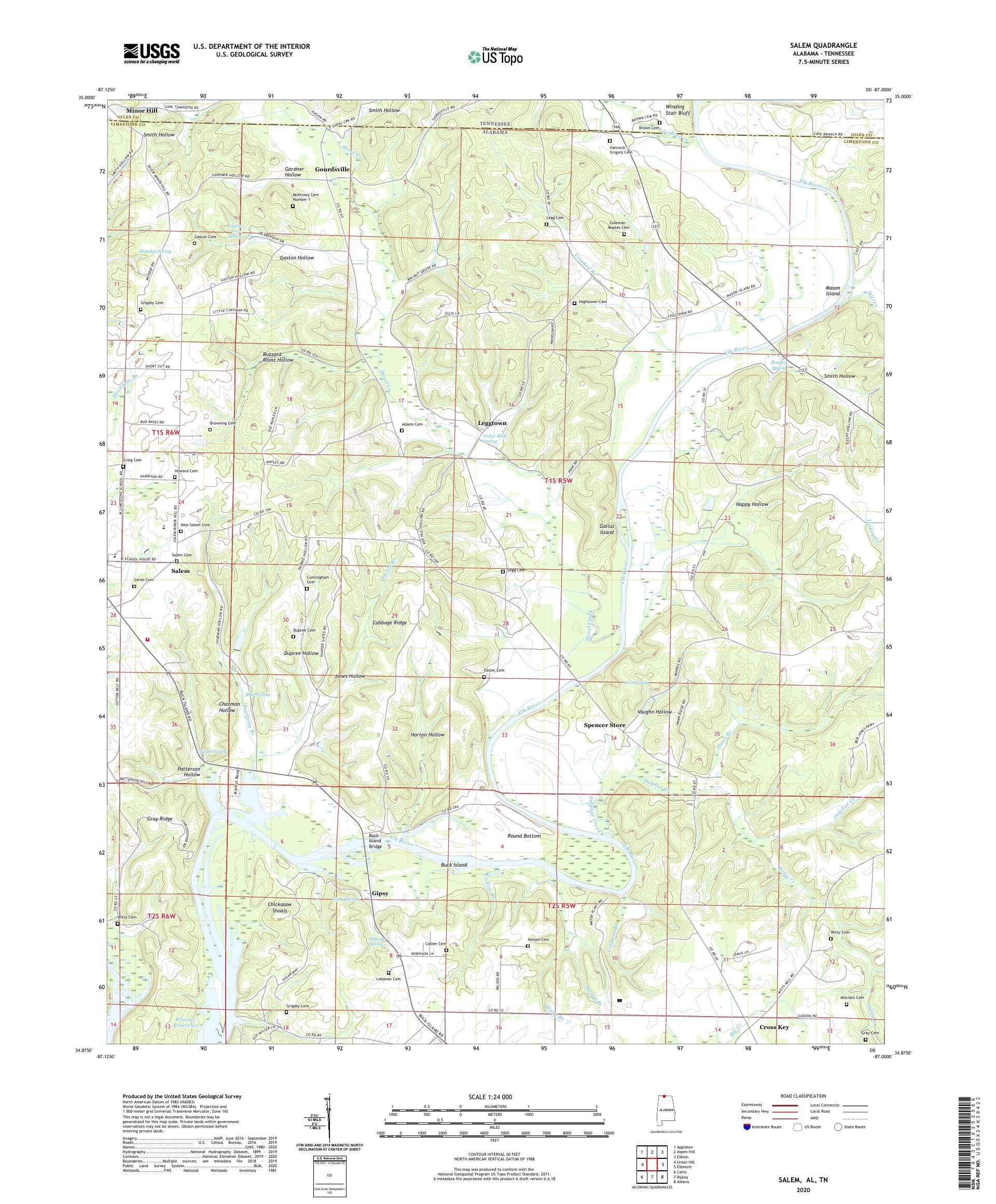Salem Alabama US Topo Map – MyTopo Map Store