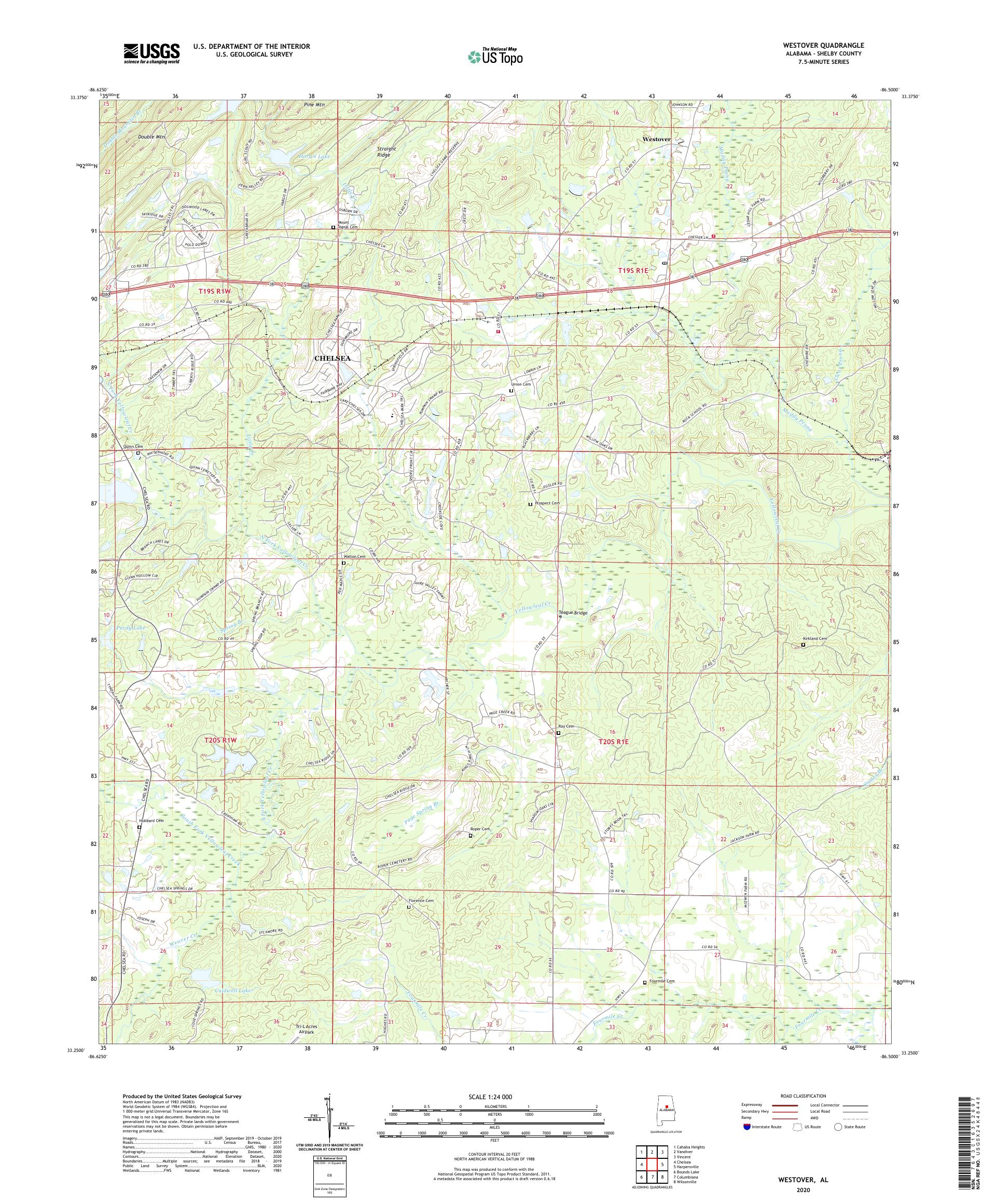 Westover Alabama US Topo Map – MyTopo Map Store