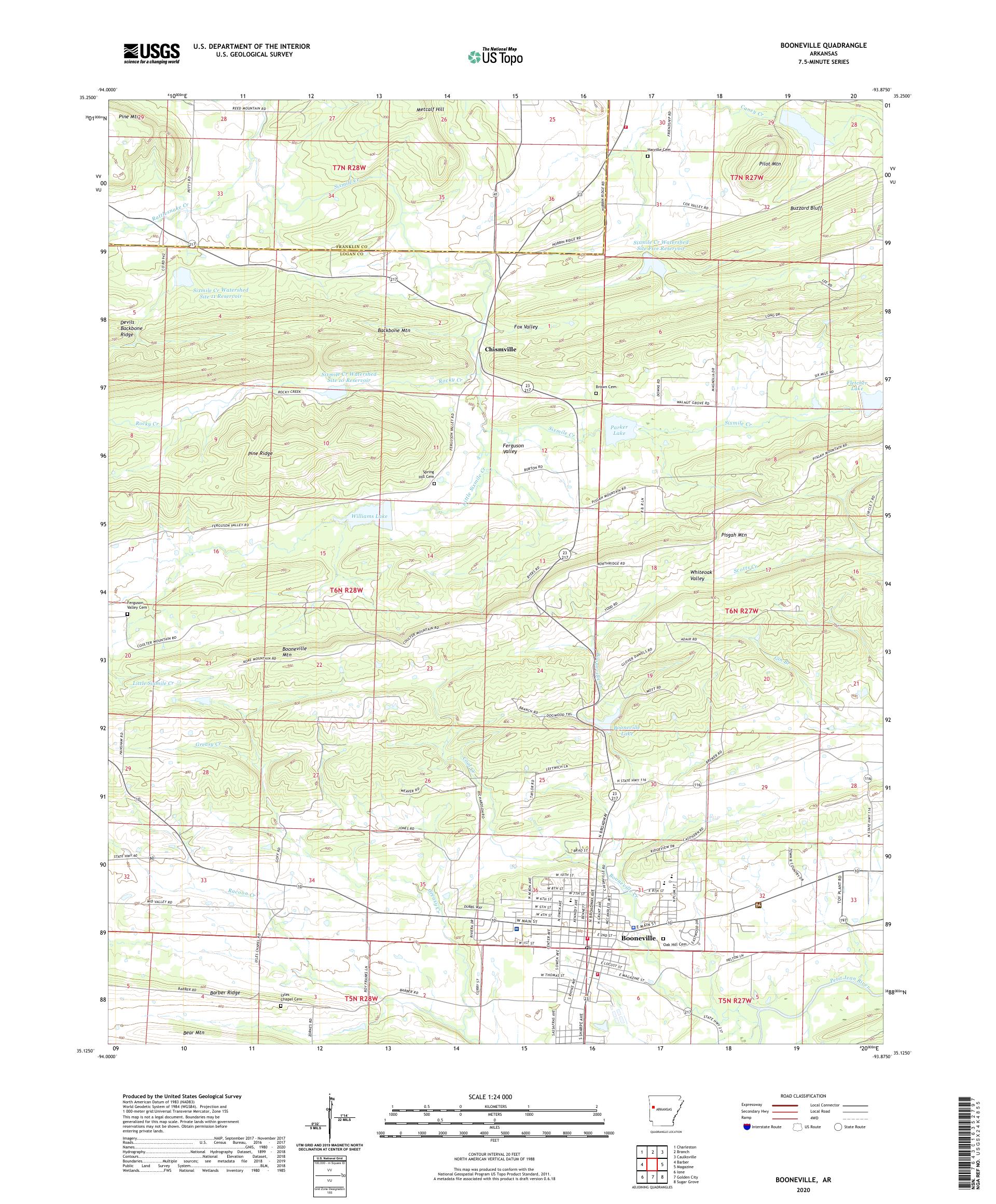 Booneville Arkansas US Topo Map – MyTopo Map Store
