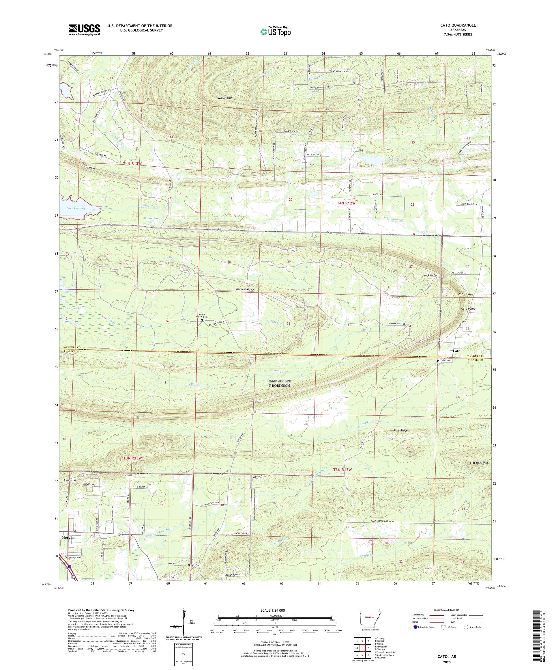 Cato Arkansas US Topo Map – MyTopo Map Store