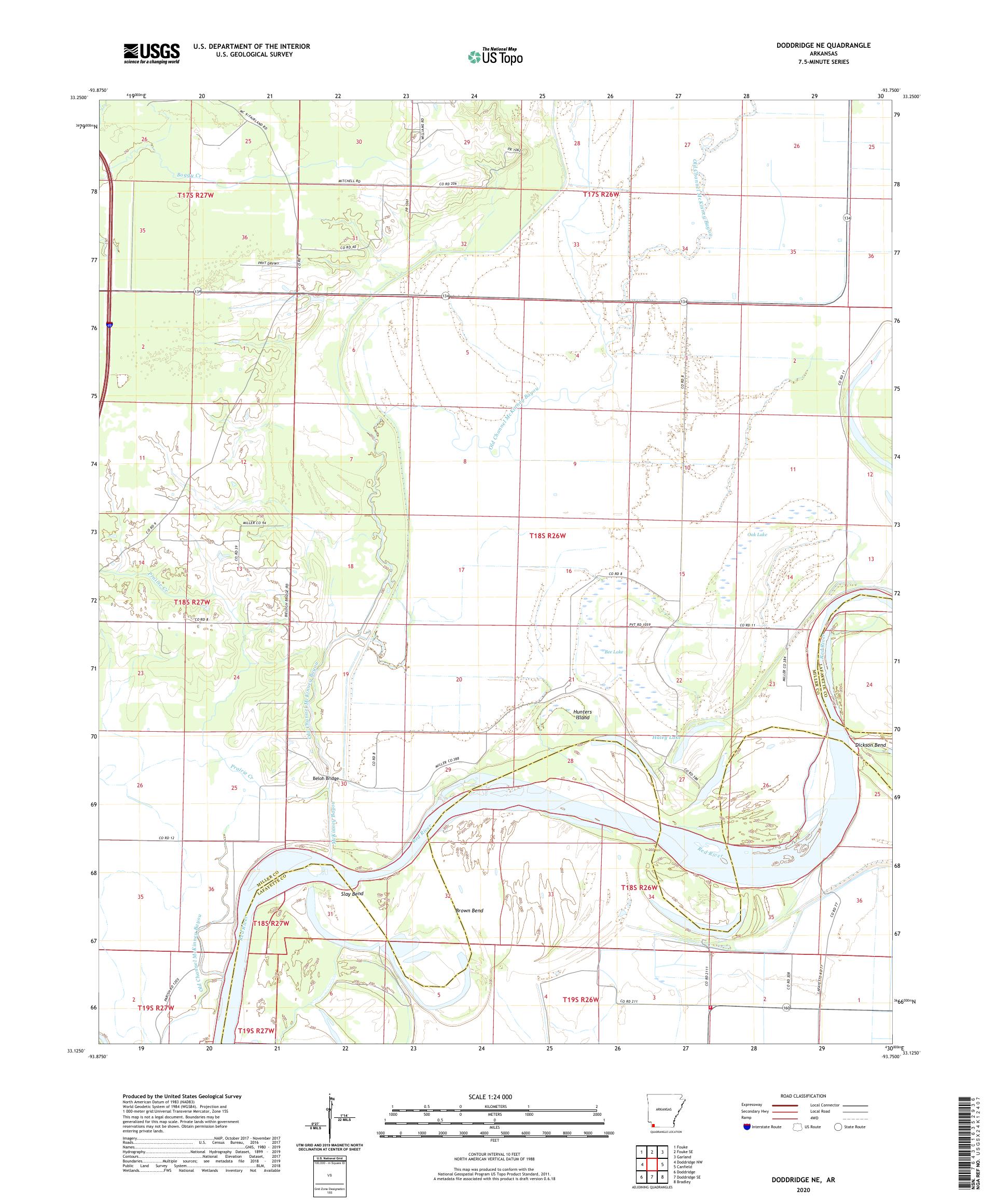 Doddridge NE Arkansas US Topo Map – MyTopo Map Store