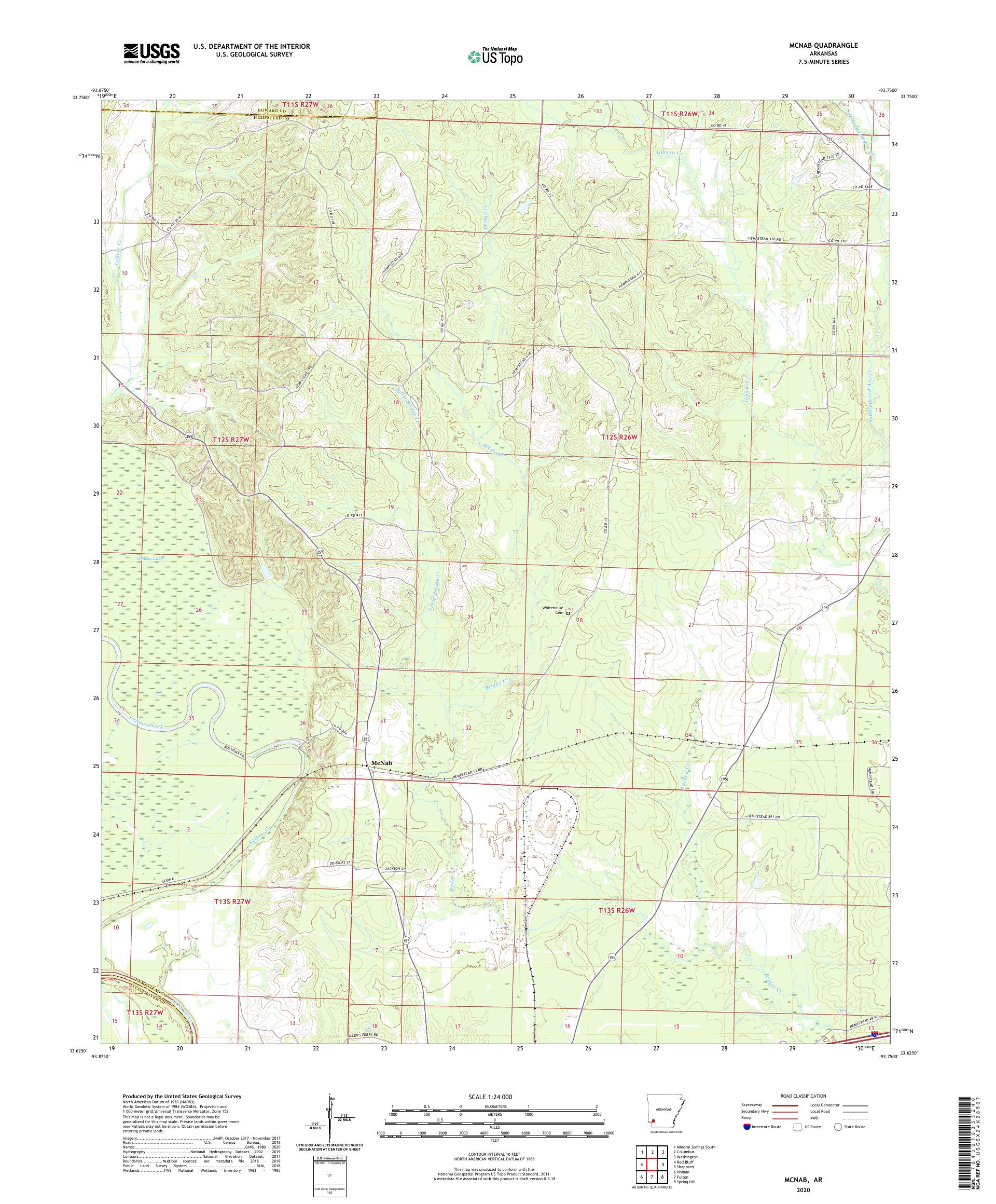 McNab Arkansas US Topo Map – MyTopo Map Store