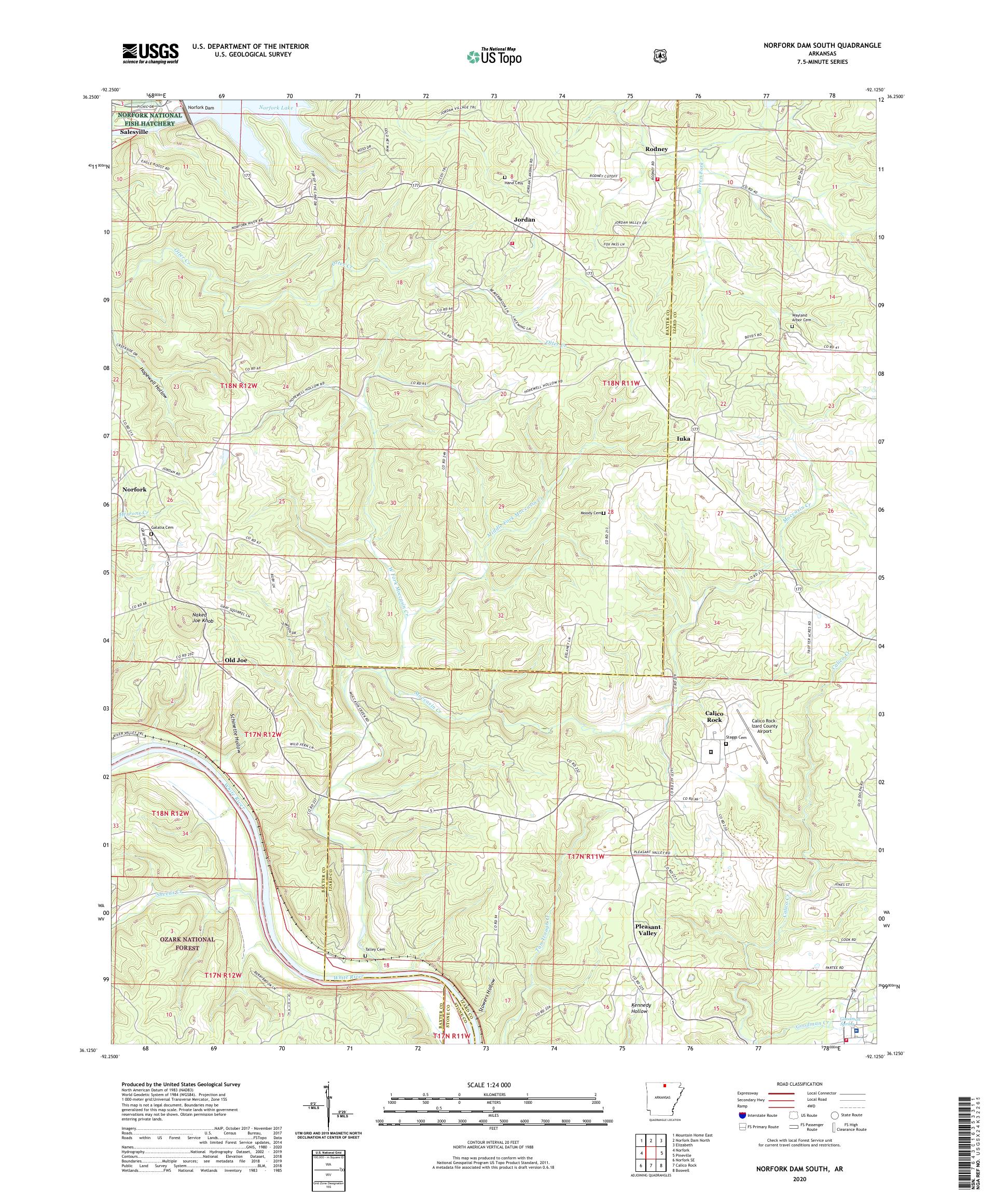 Norfork Dam South Arkansas US Topo Map – MyTopo Map Store