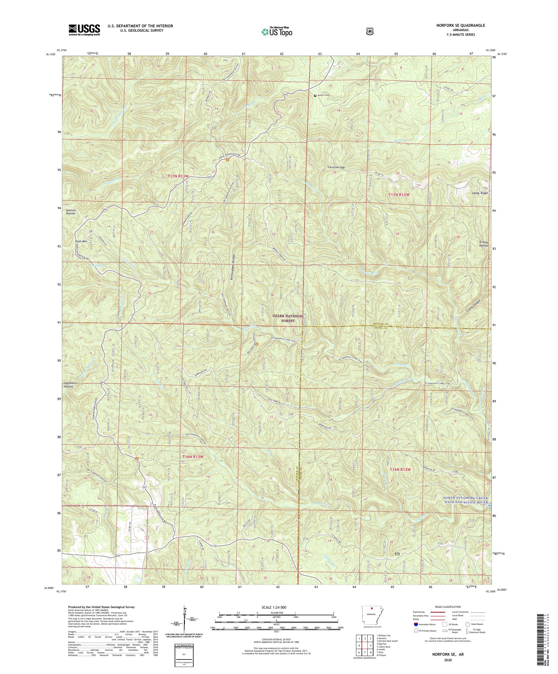 Norfork SE Arkansas US Topo Map – MyTopo Map Store