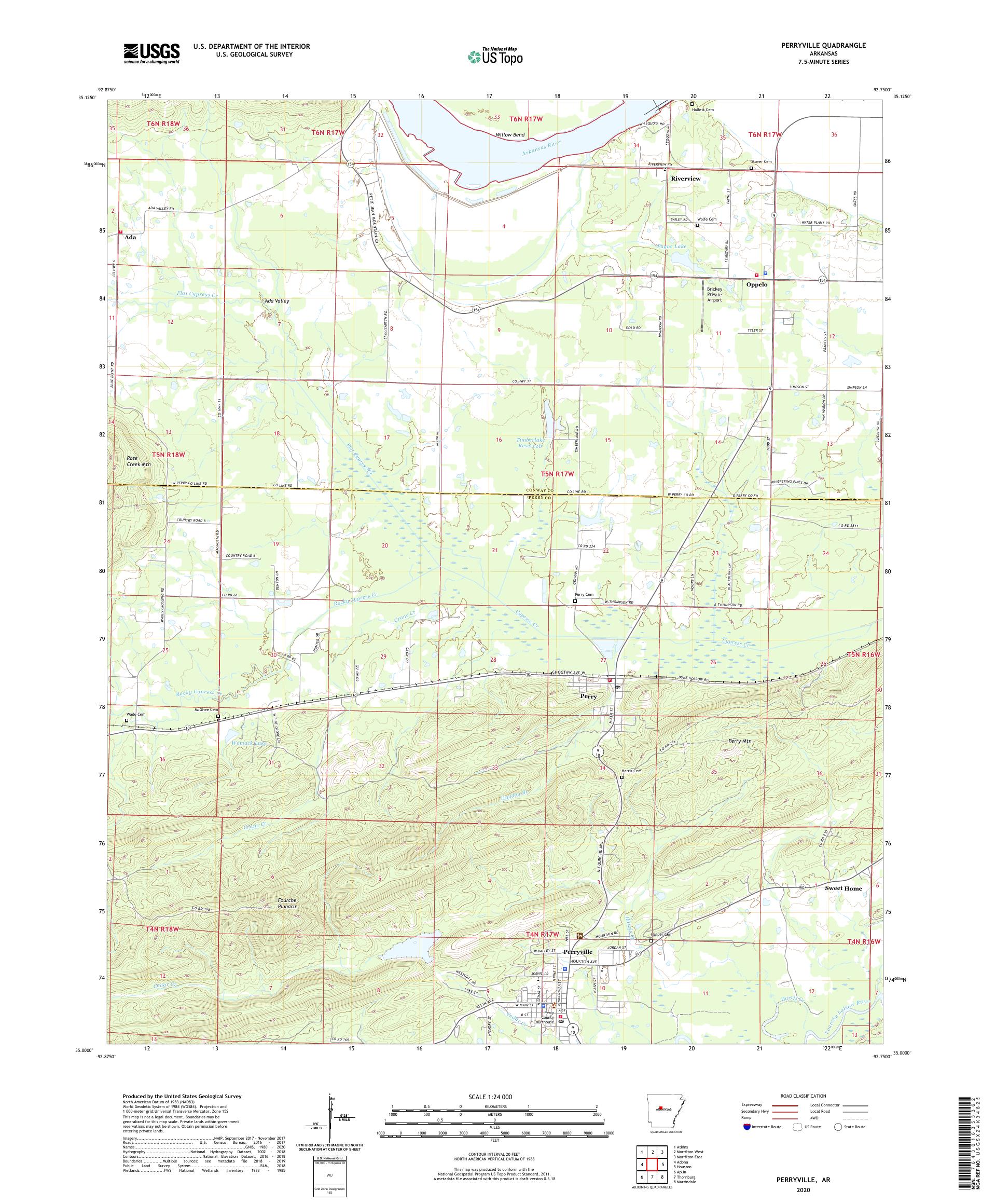 Perryville Arkansas US Topo Map – MyTopo Map Store