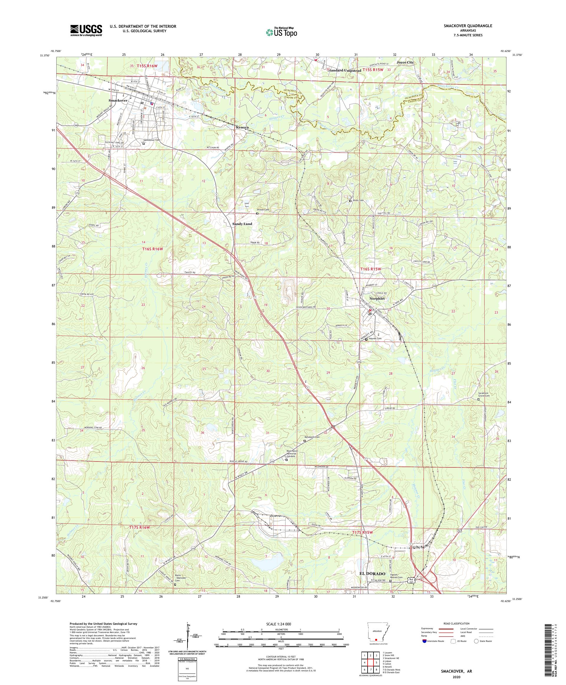Smackover Arkansas US Topo Map – MyTopo Map Store
