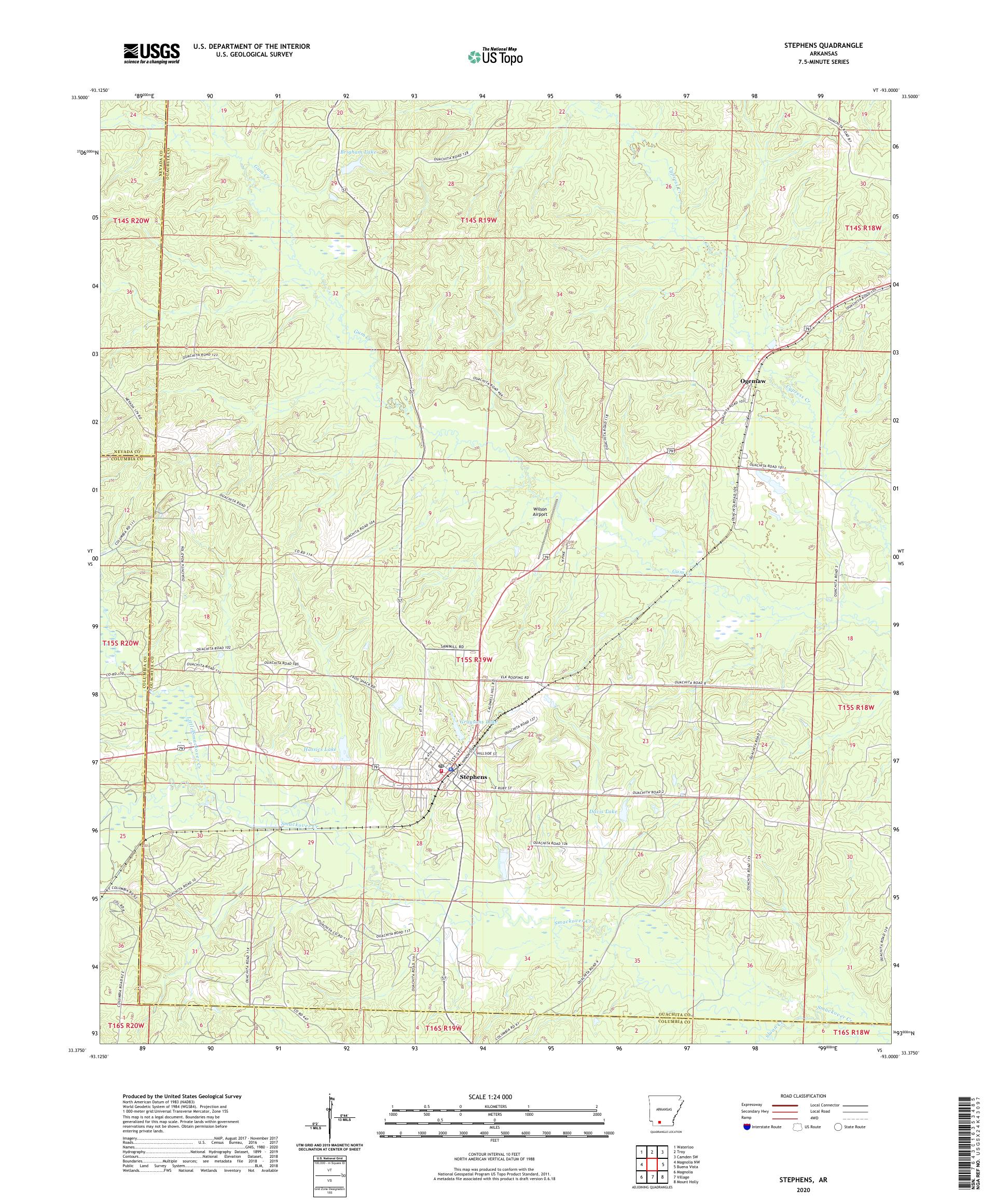 Stephens Arkansas US Topo Map – MyTopo Map Store