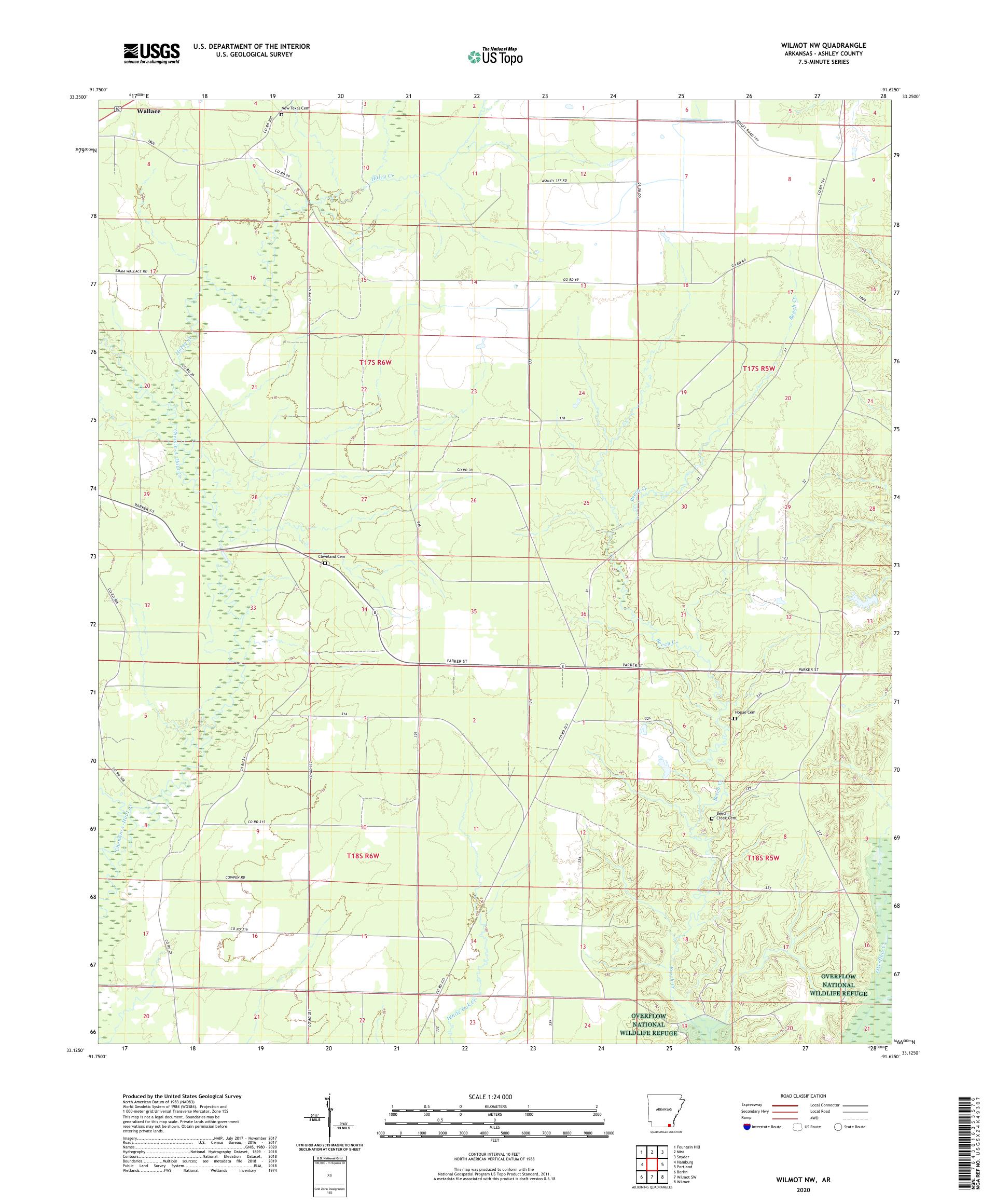 Wilmot NW Arkansas US Topo Map – MyTopo Map Store