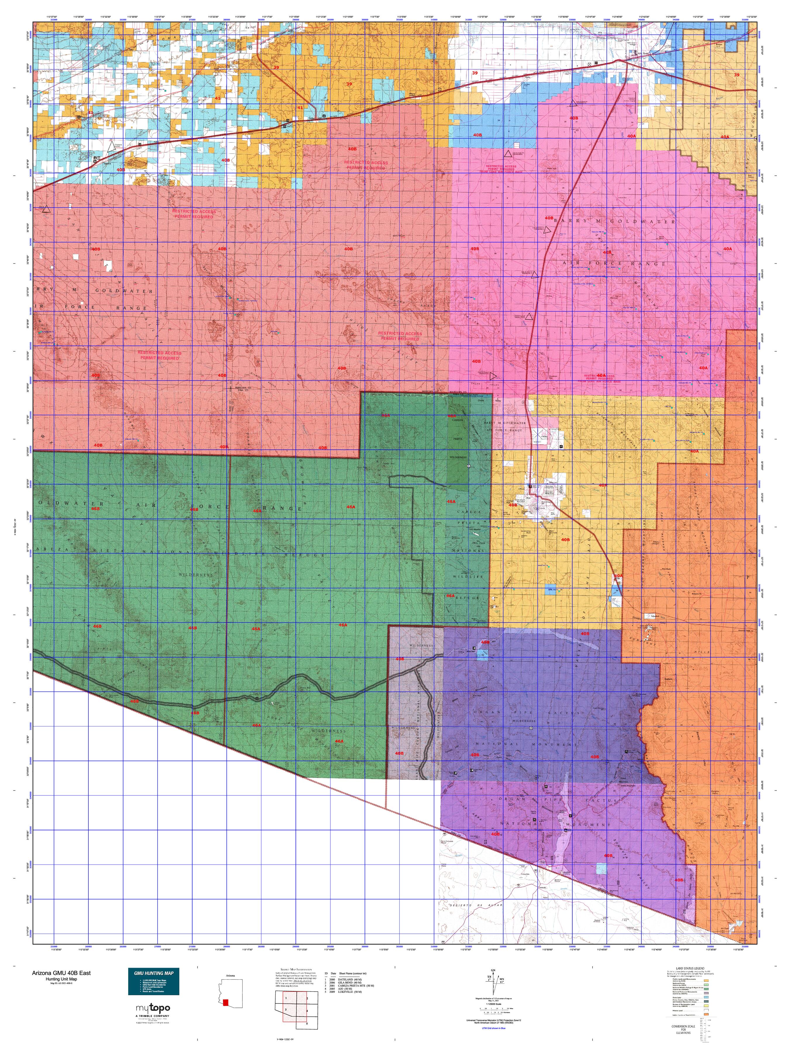 Arizona GMU 40B East Map – MyTopo Map Store