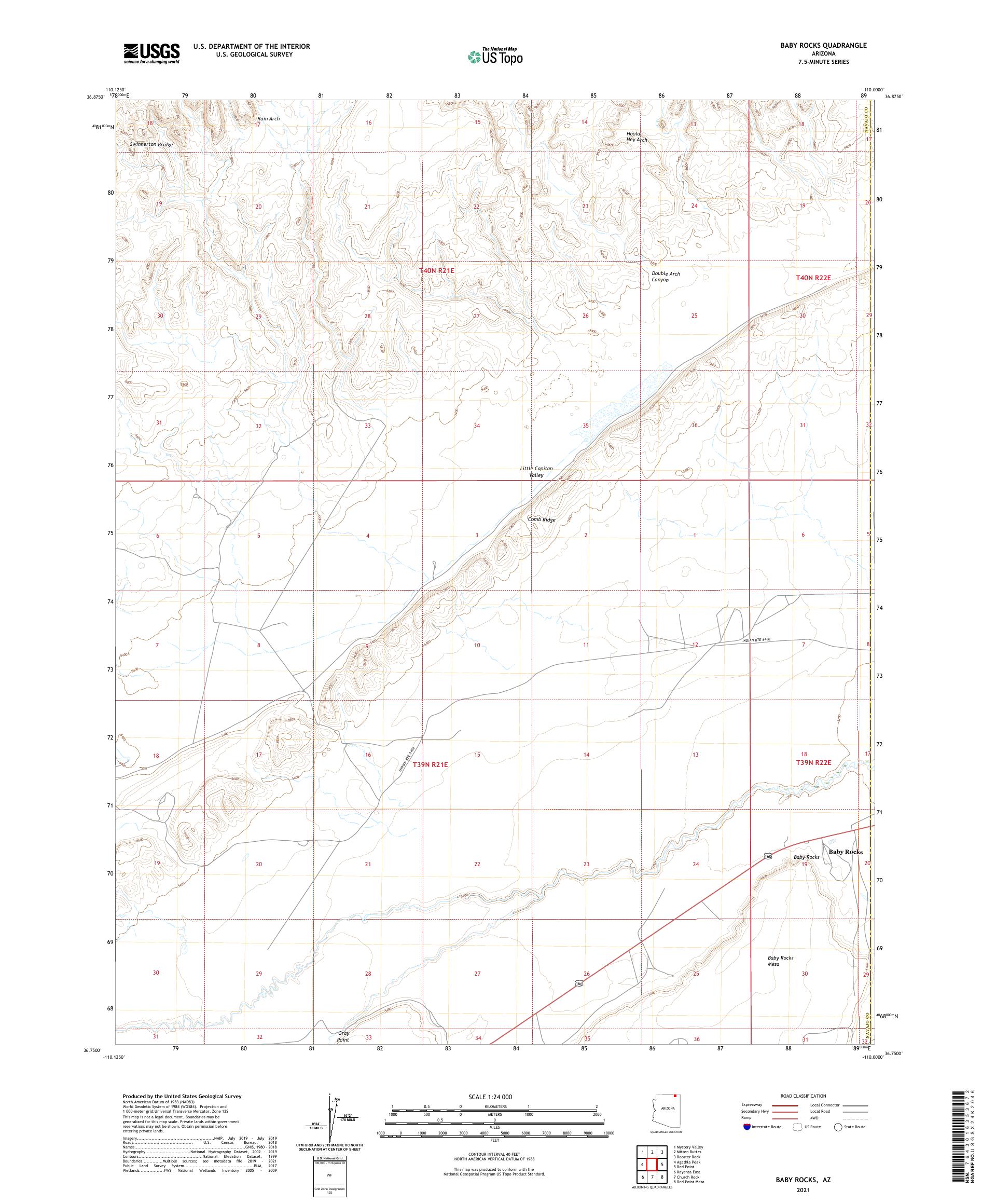 Baby Rocks Arizona US Topo Map – MyTopo Map Store