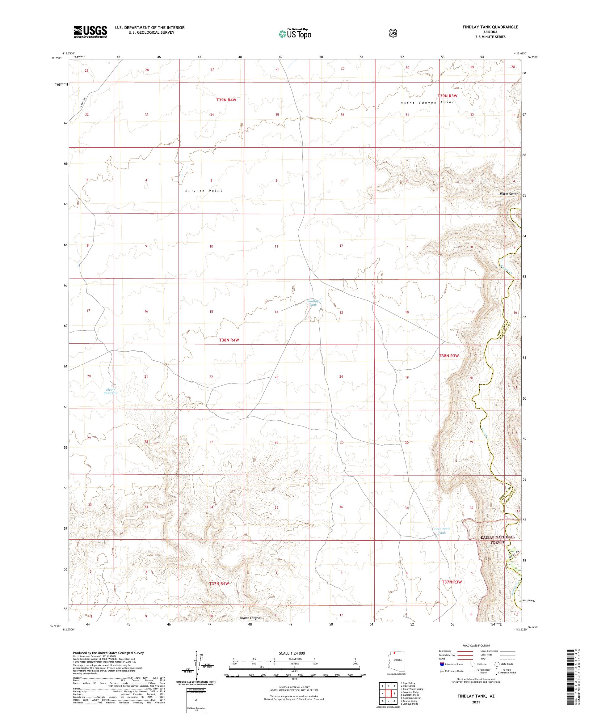 Findlay Tank Arizona US Topo Map – MyTopo Map Store