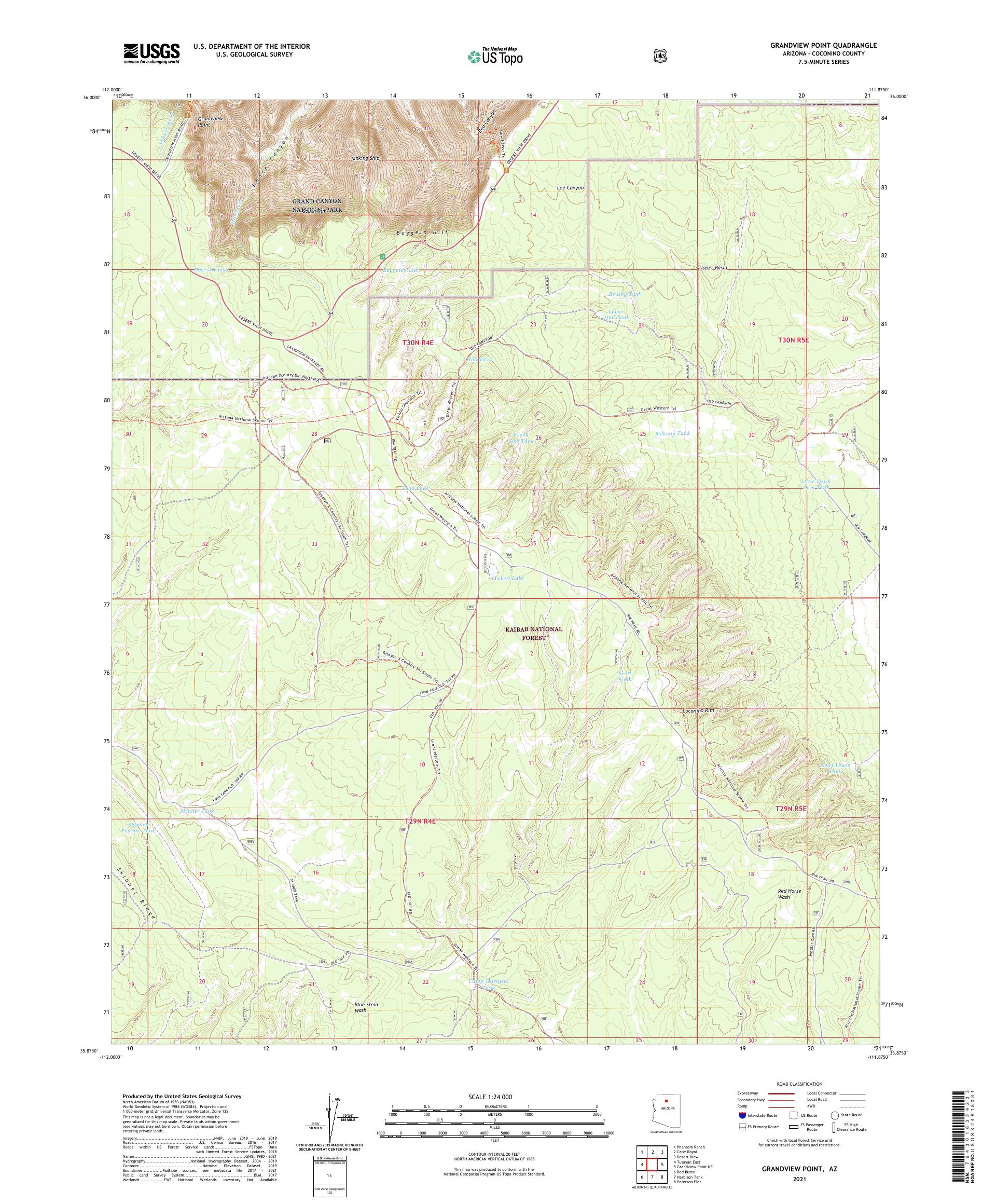Grandview Point Arizona US Topo Map – MyTopo Map Store