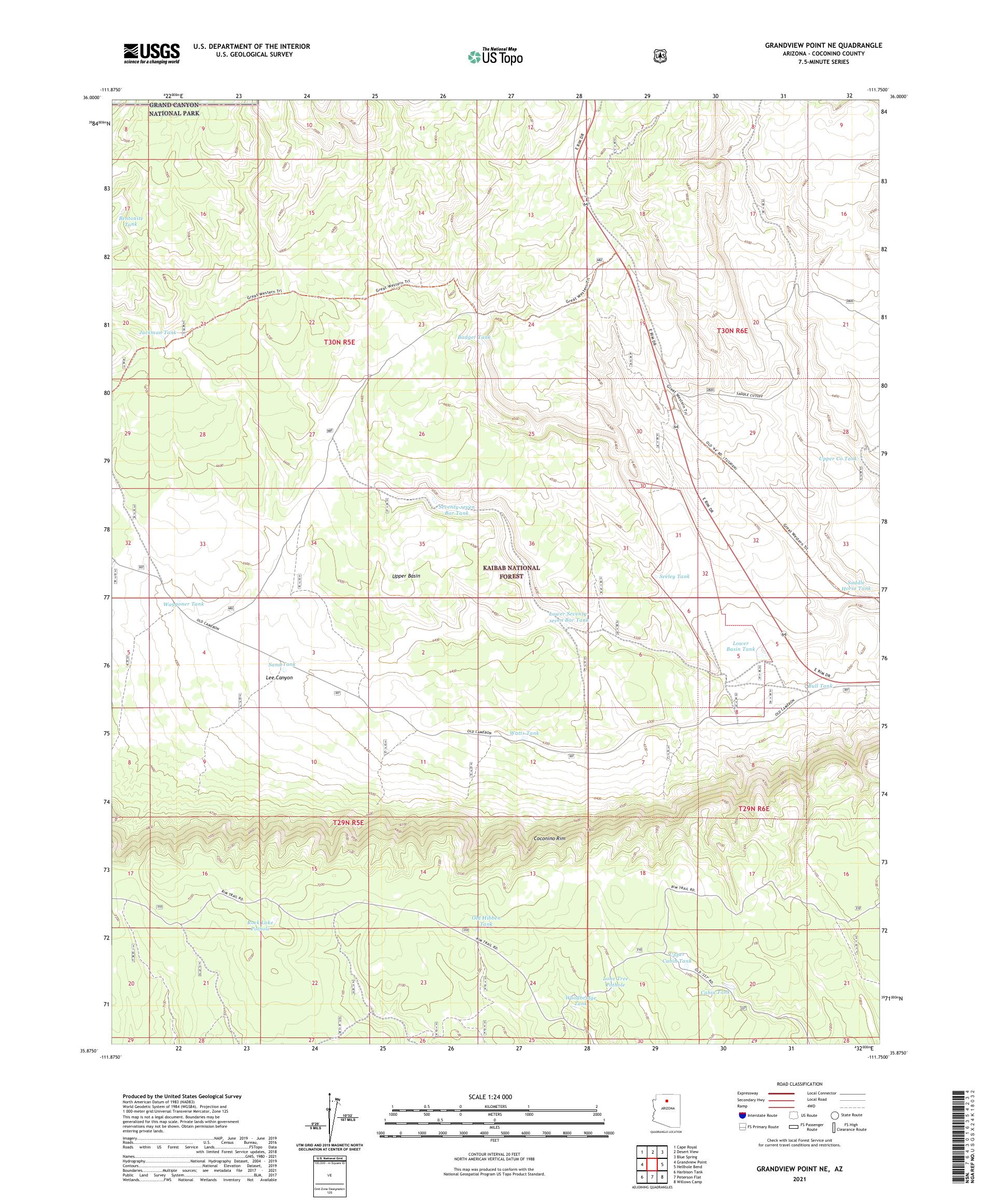 Grandview Point NE Arizona US Topo Map – MyTopo Map Store