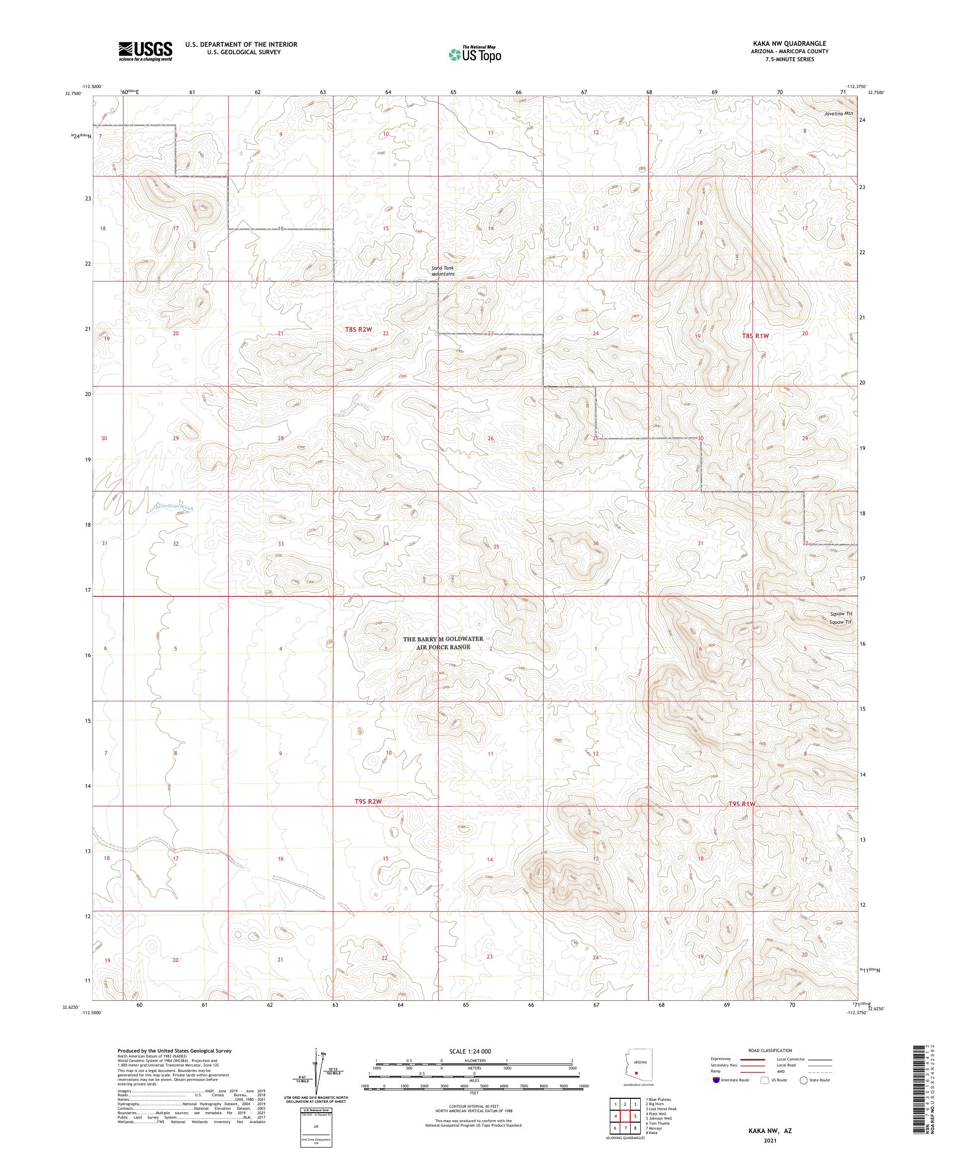 Kaka NW Arizona US Topo Map – MyTopo Map Store