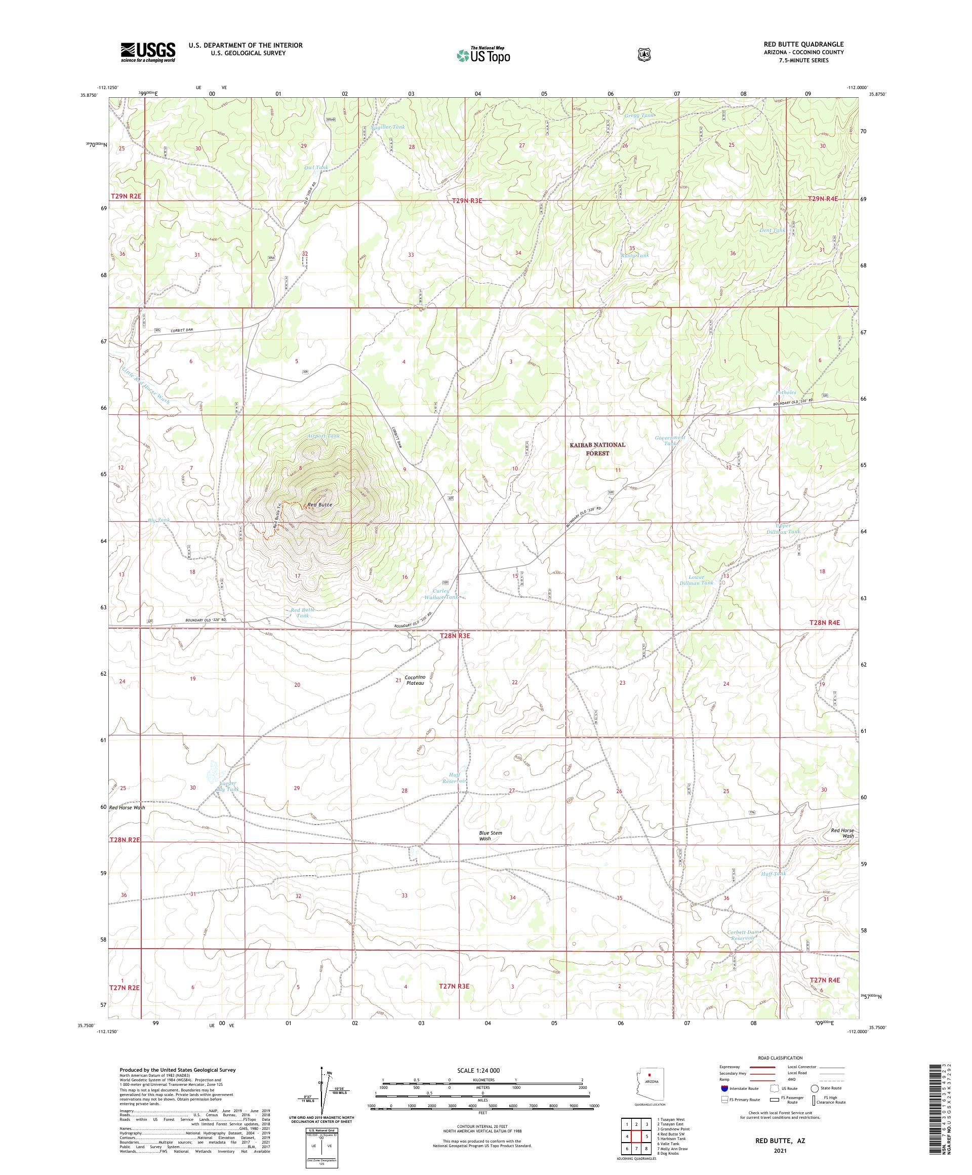 Red Butte Arizona US Topo Map – MyTopo Map Store