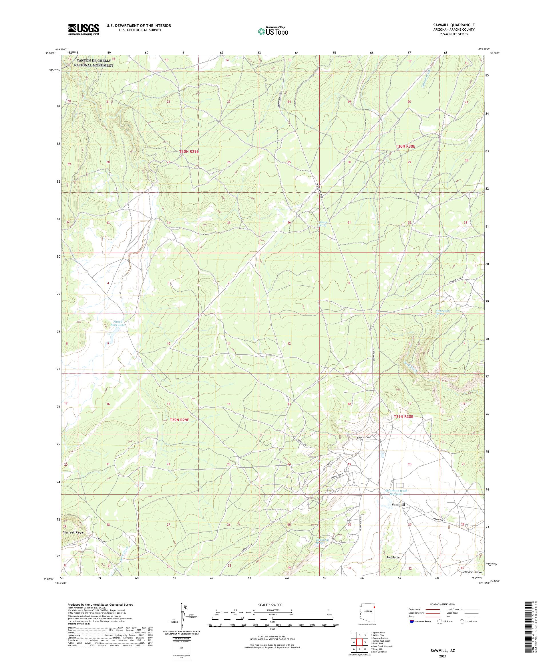 Sawmill Arizona US Topo Map – MyTopo Map Store