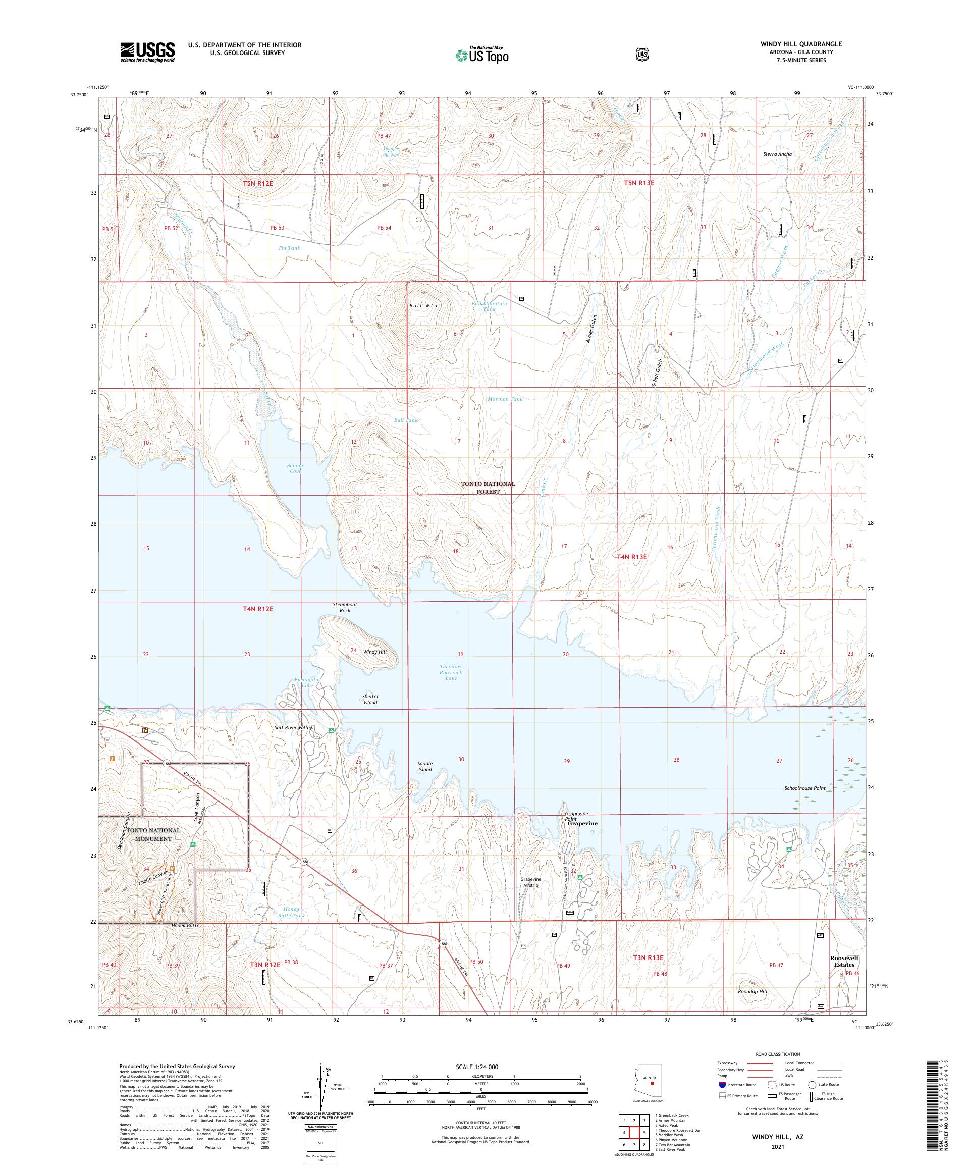 Windy Hill Arizona US Topo Map – MyTopo Map Store