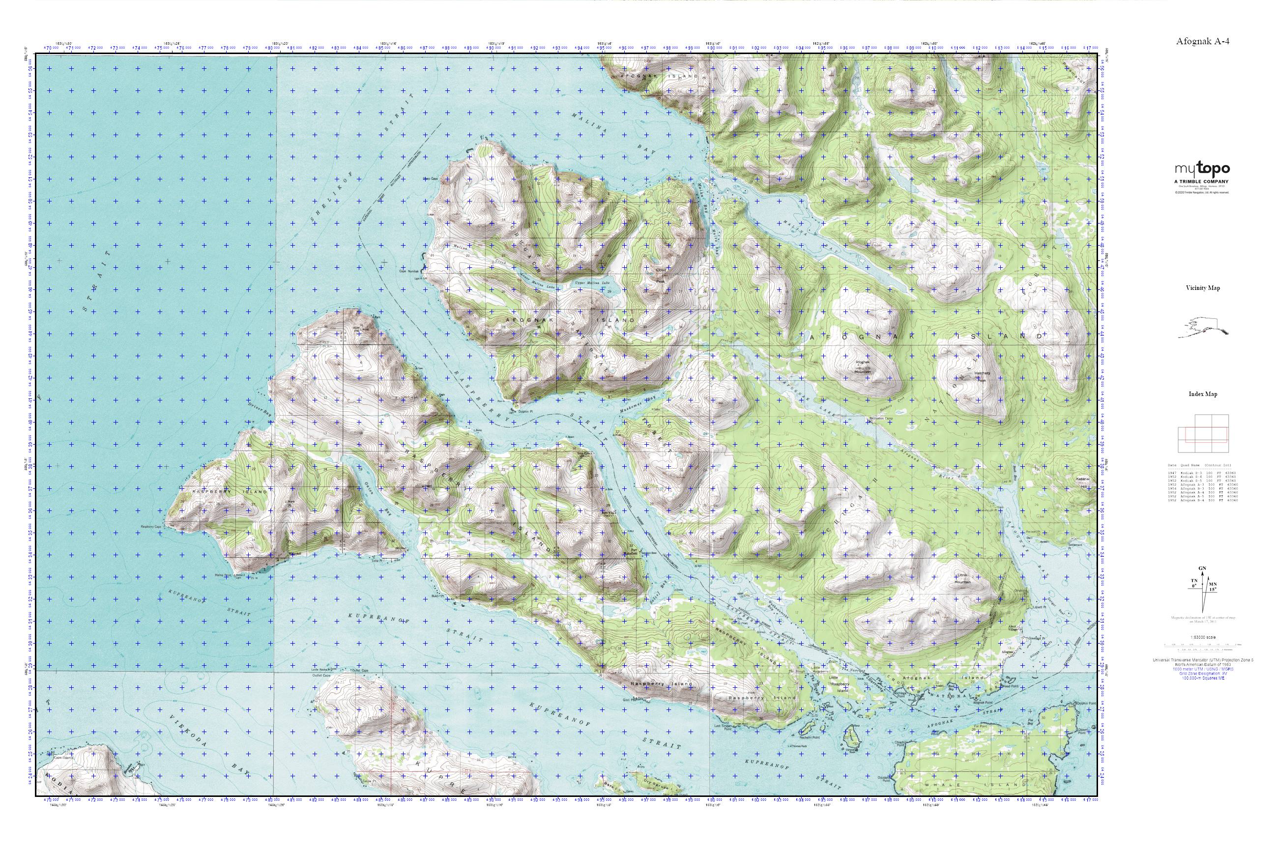 Afognak A-4 MyTopo Explorer Series Map – MyTopo Map Store