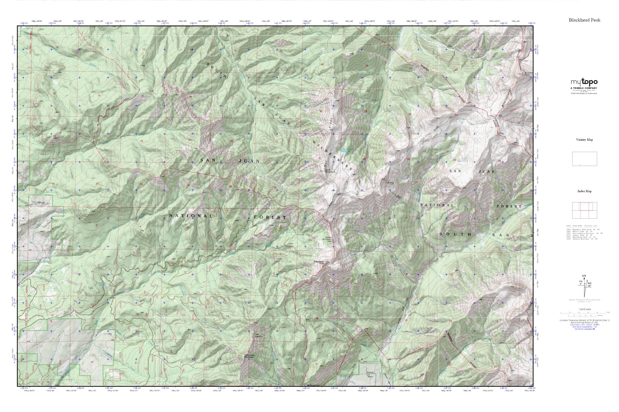 Blackhead Peak MyTopo Explorer Series Map – MyTopo Map Store