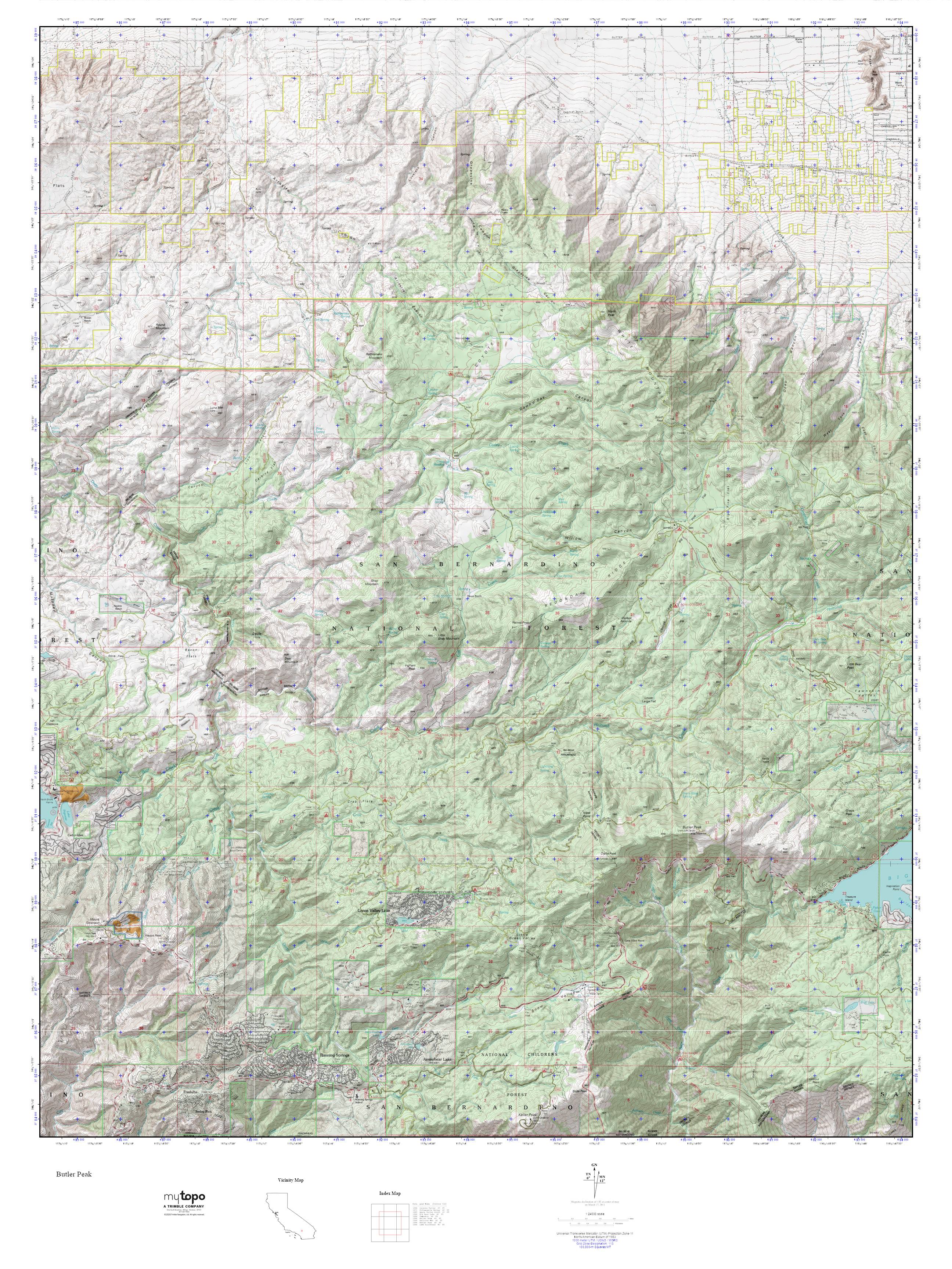 Butler Peak MyTopo Explorer Series Map – MyTopo Map Store