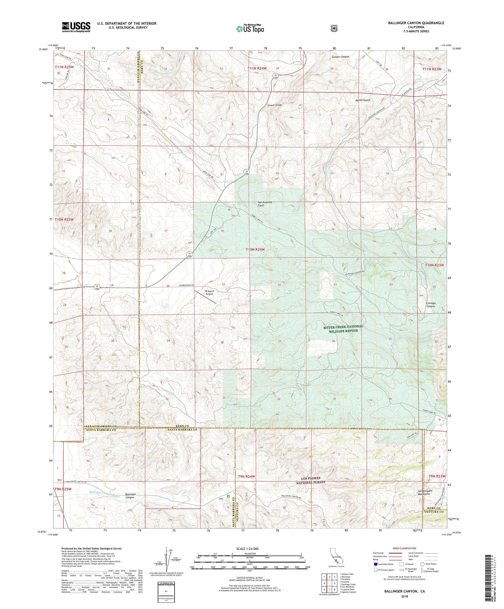 Ballinger Canyon California US Topo Map – MyTopo Map Store