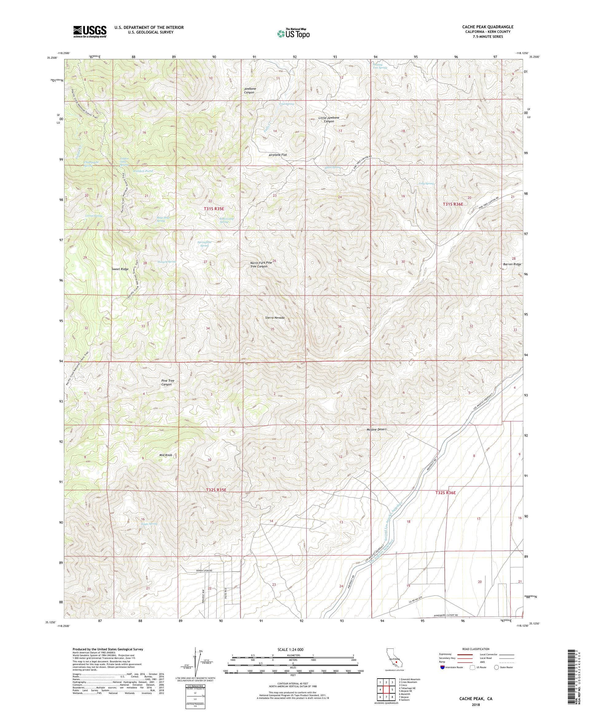 Cache Peak California US Topo Map – MyTopo Map Store