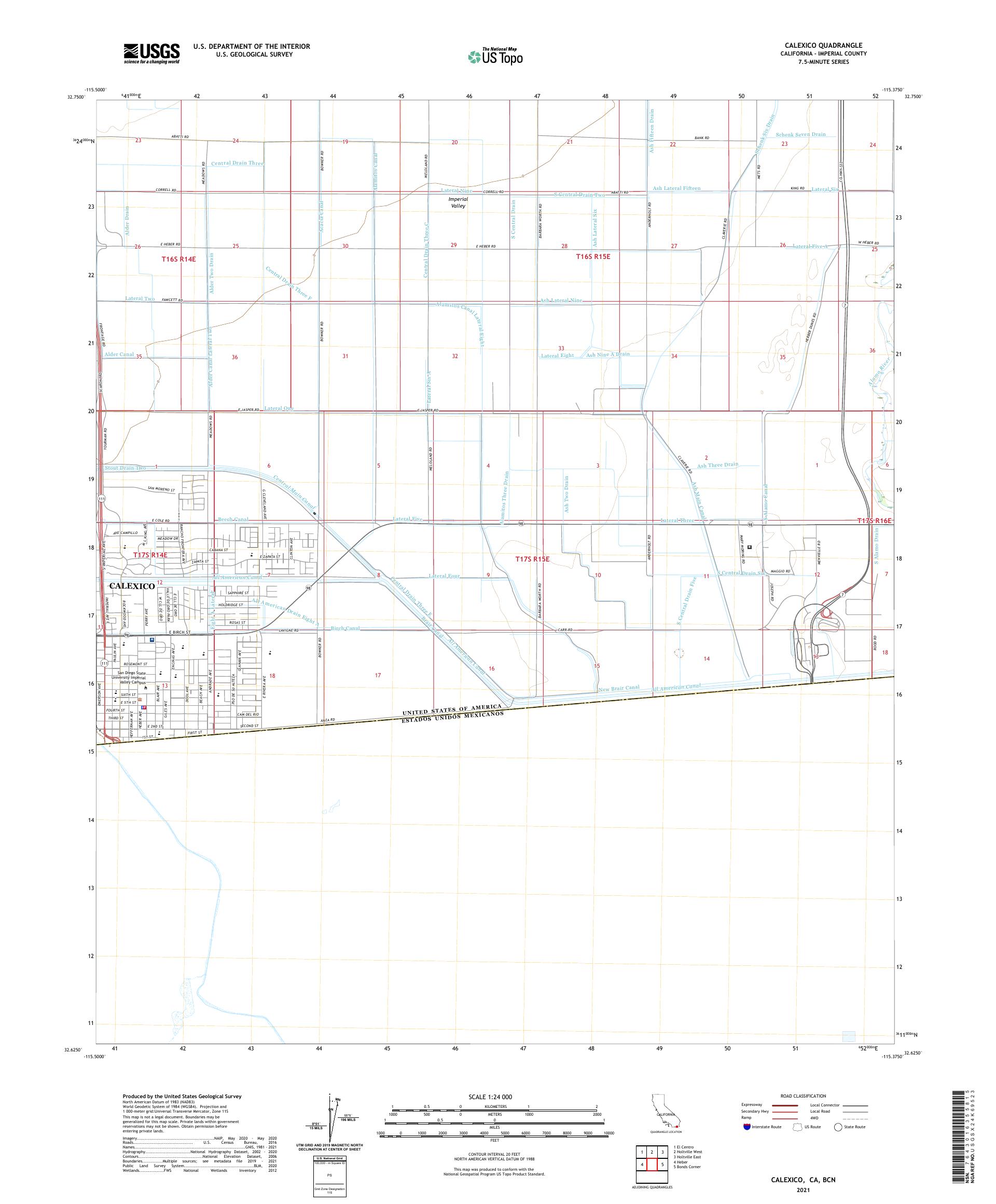 Calexico California US Topo Map – MyTopo Map Store