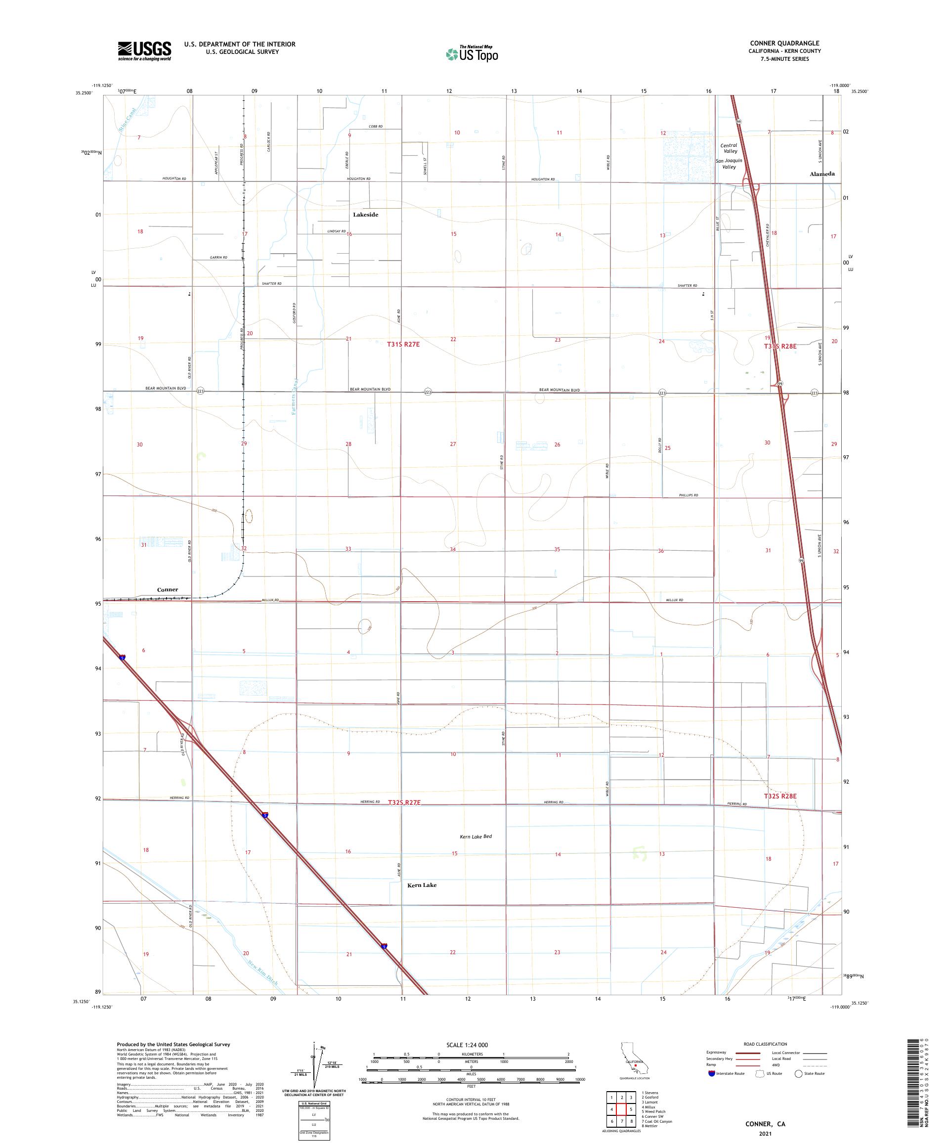 Conner California US Topo Map – MyTopo Map Store