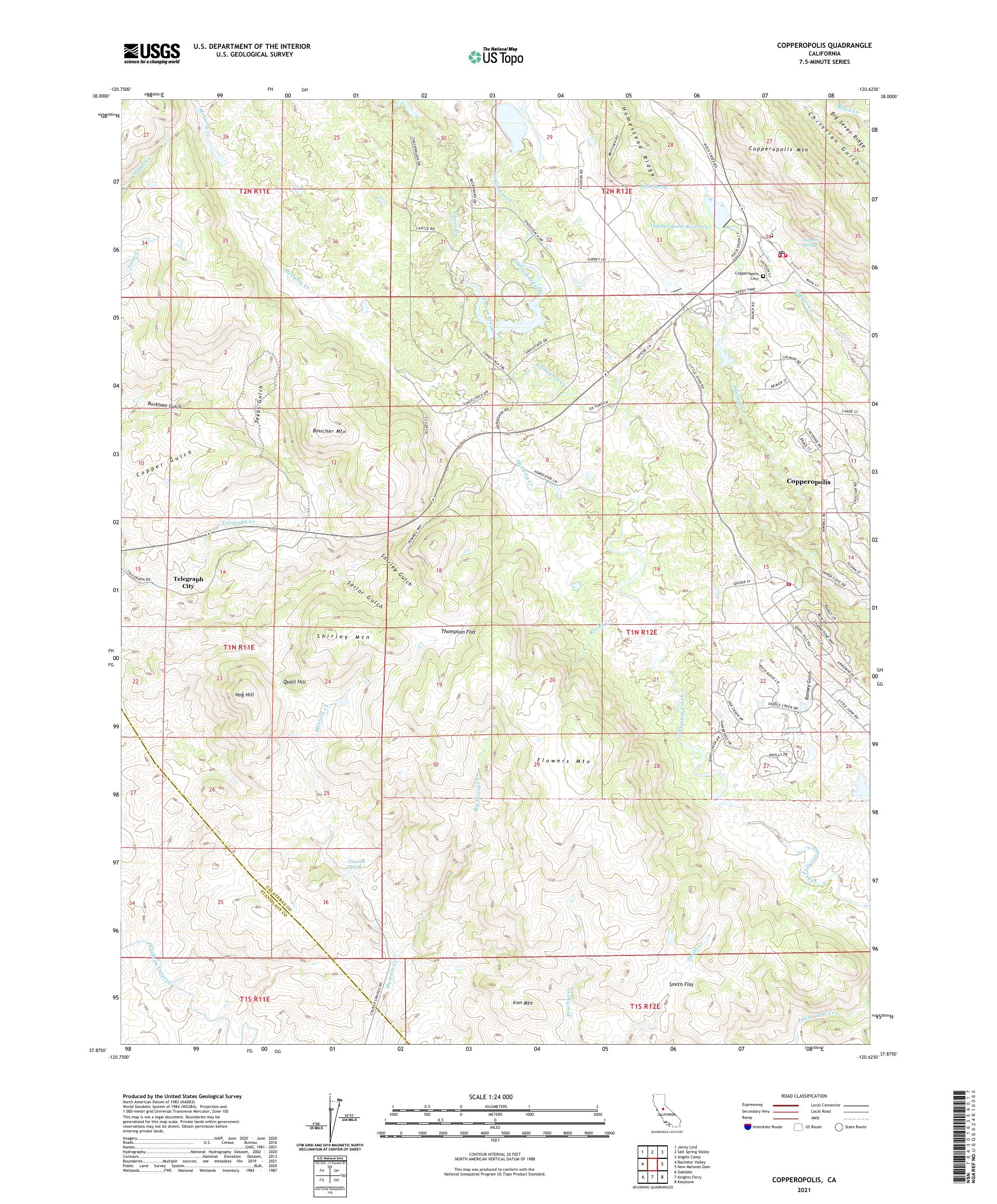 Copperopolis California US Topo Map – MyTopo Map Store