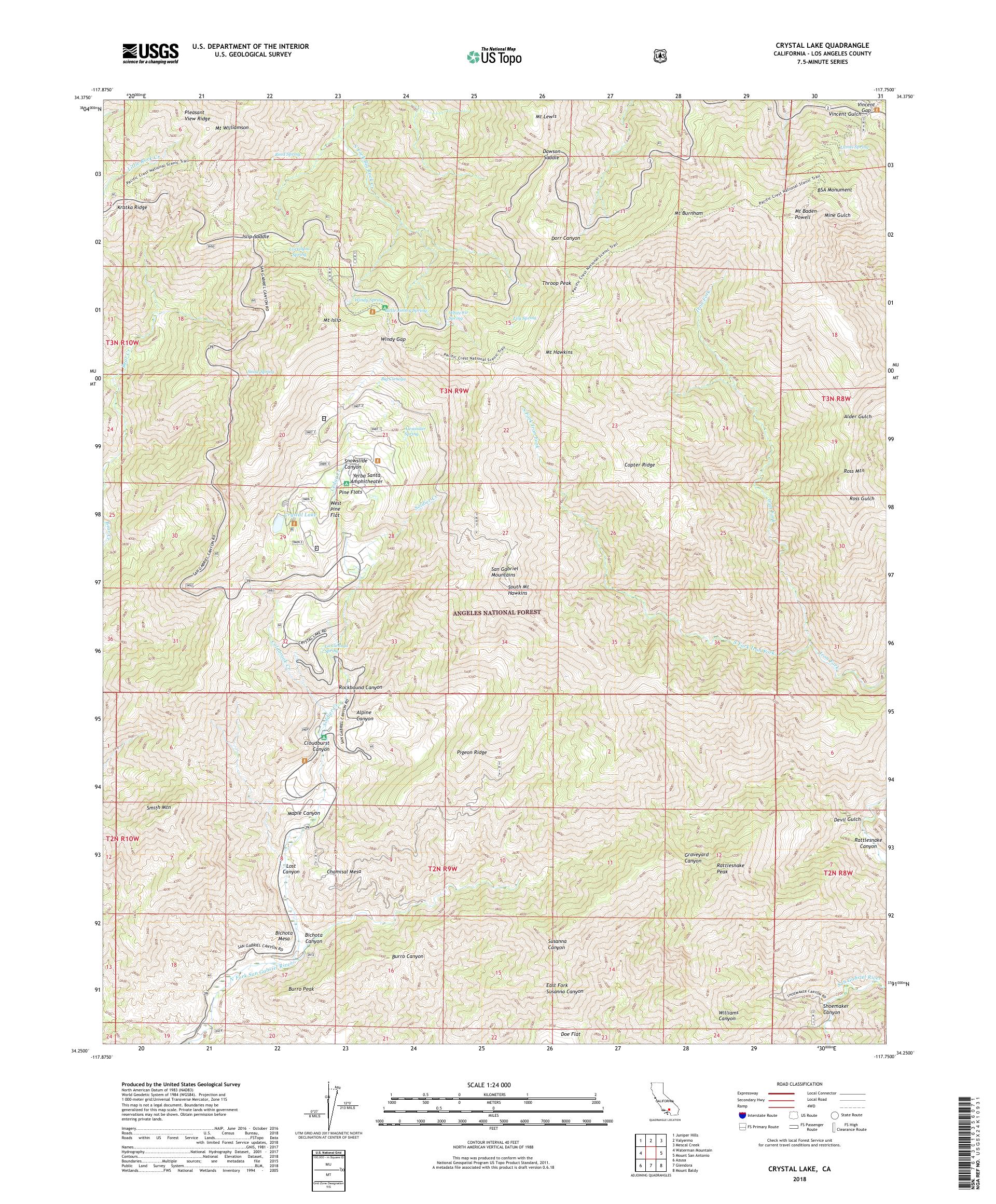 Crystal Lake California US Topo Map – MyTopo Map Store