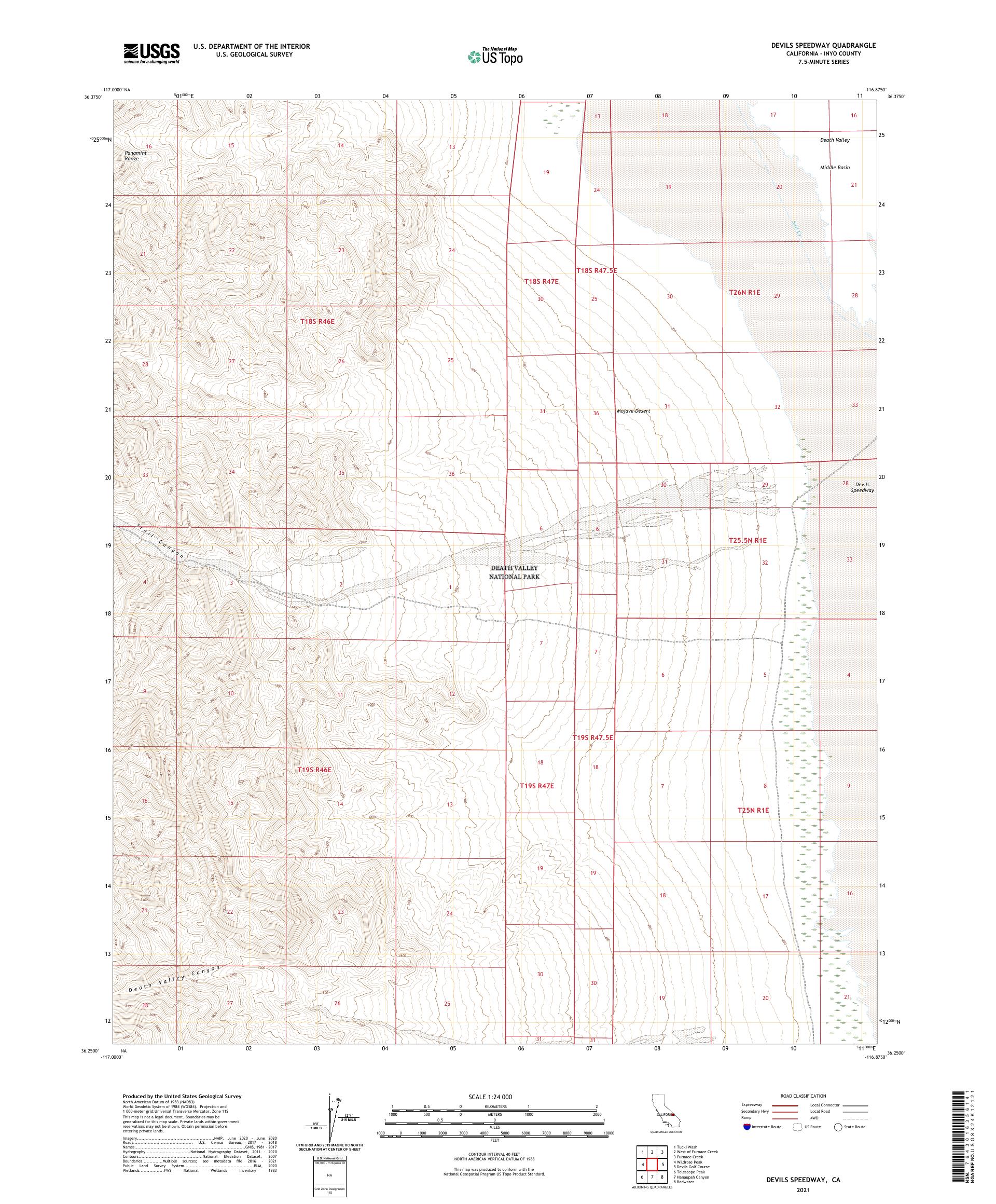 Devils Speedway California US Topo Map – MyTopo Map Store