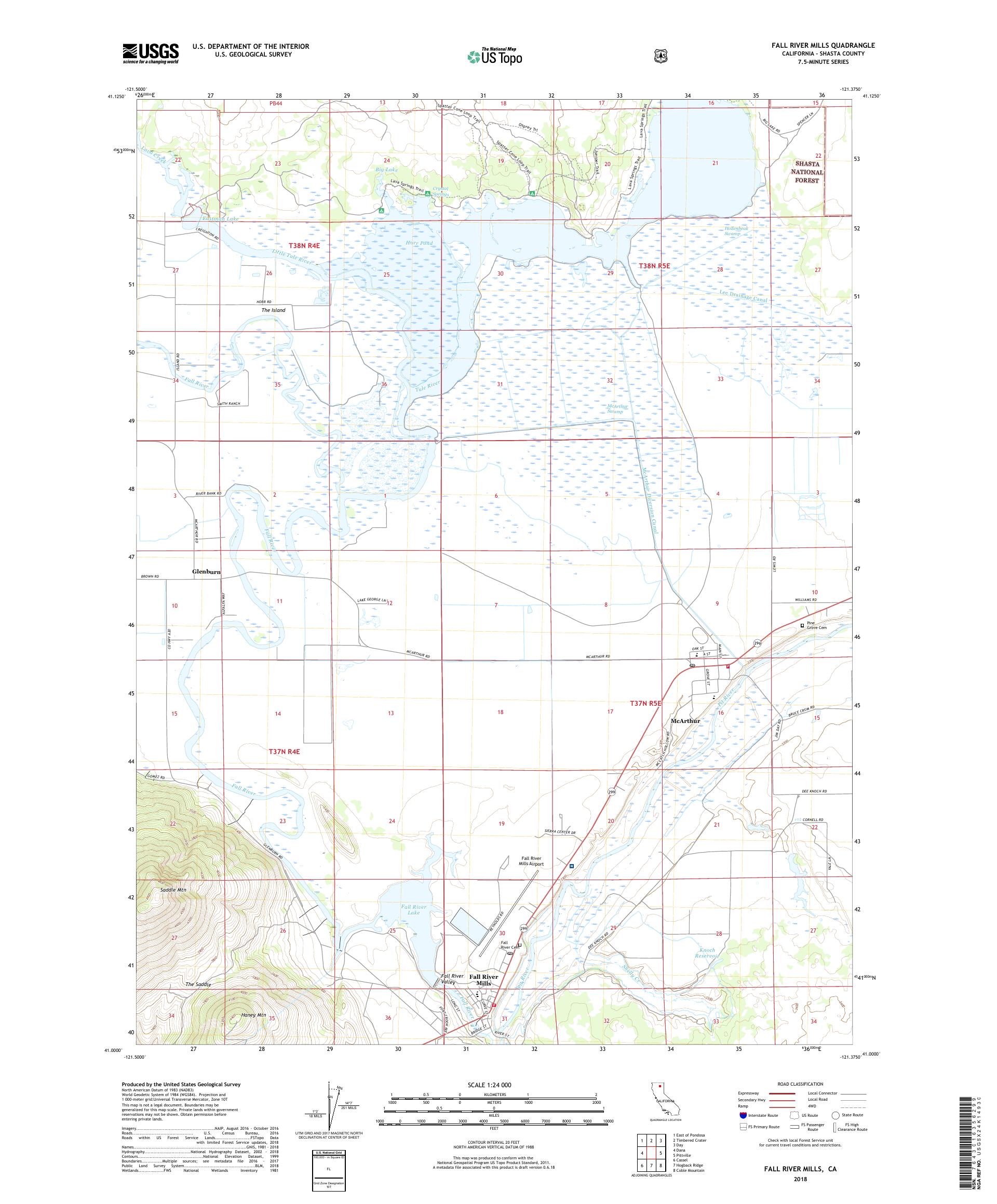 Fall River Mills California US Topo Map – MyTopo Map Store