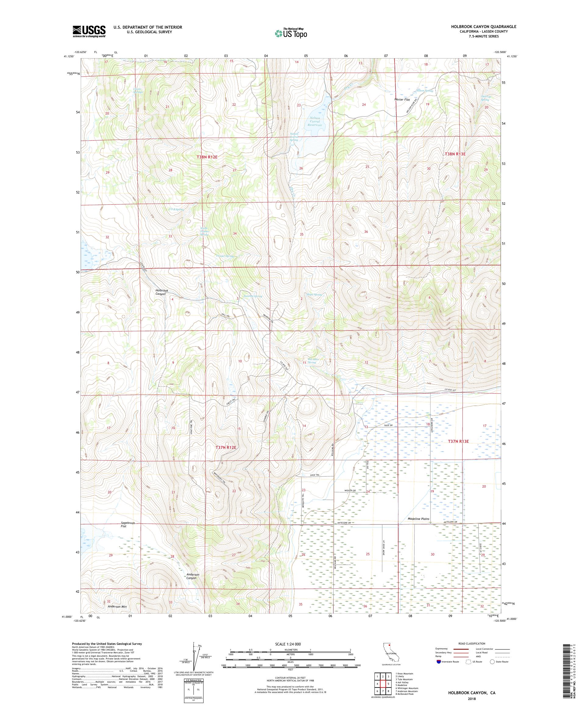 Holbrook Canyon California US Topo Map – MyTopo Map Store