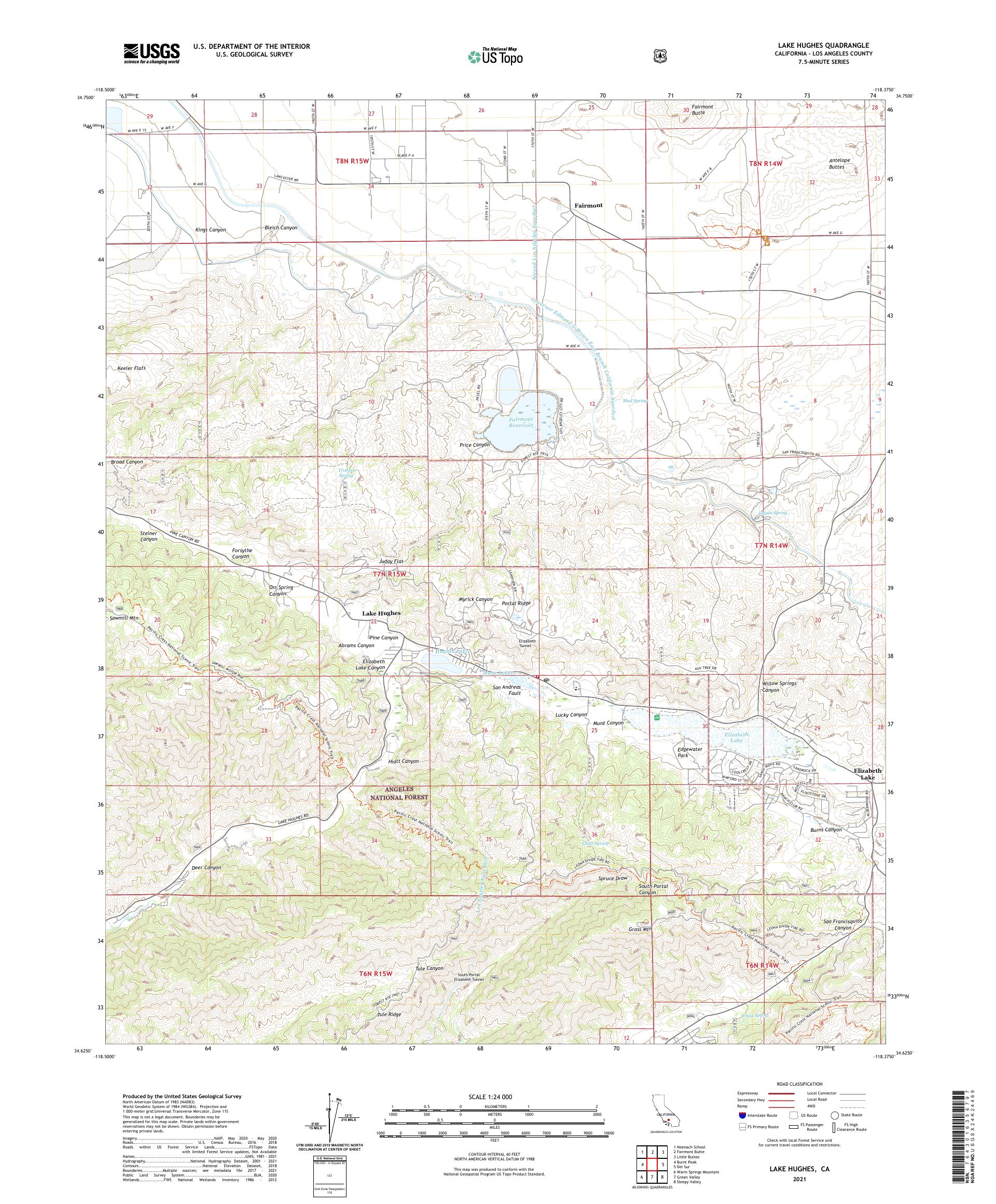 Lake Hughes California US Topo Map – MyTopo Map Store