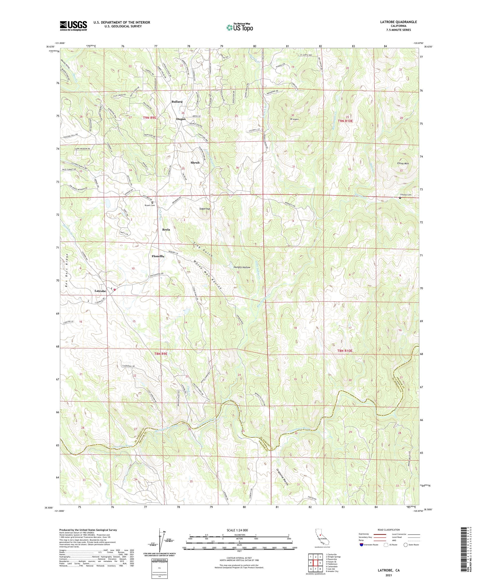 Latrobe California US Topo Map – MyTopo Map Store