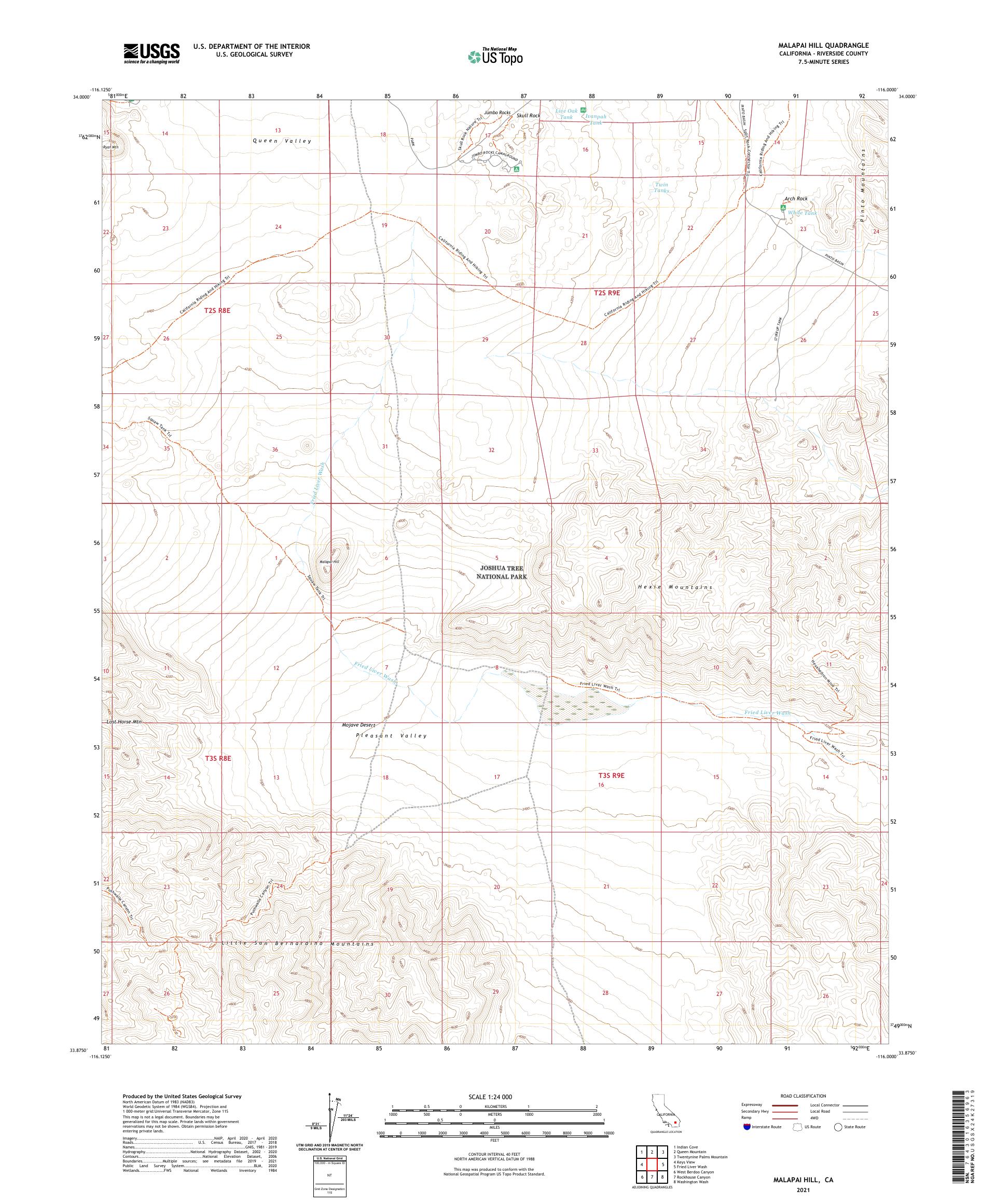 Malapai Hill California US Topo Map – MyTopo Map Store